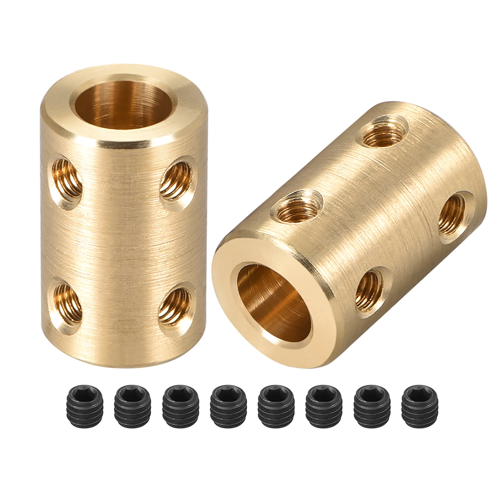 Shaft Coupling Robot Motor Wheel Rigid Coupler Connector Gold Tone, 8mm ...