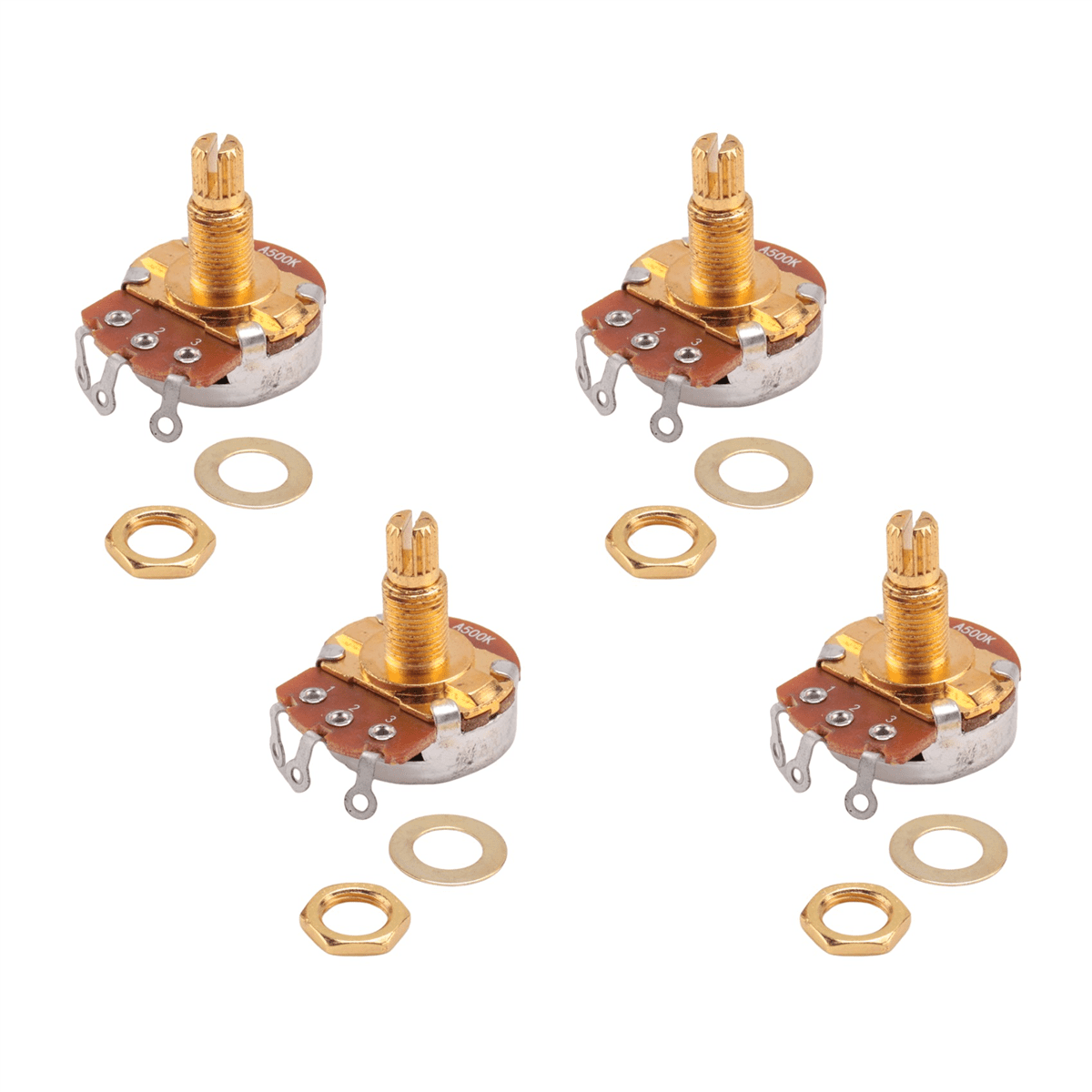 Shaft Full Metric Sized Control Pots A500K Audio Taper Potentiometers ...