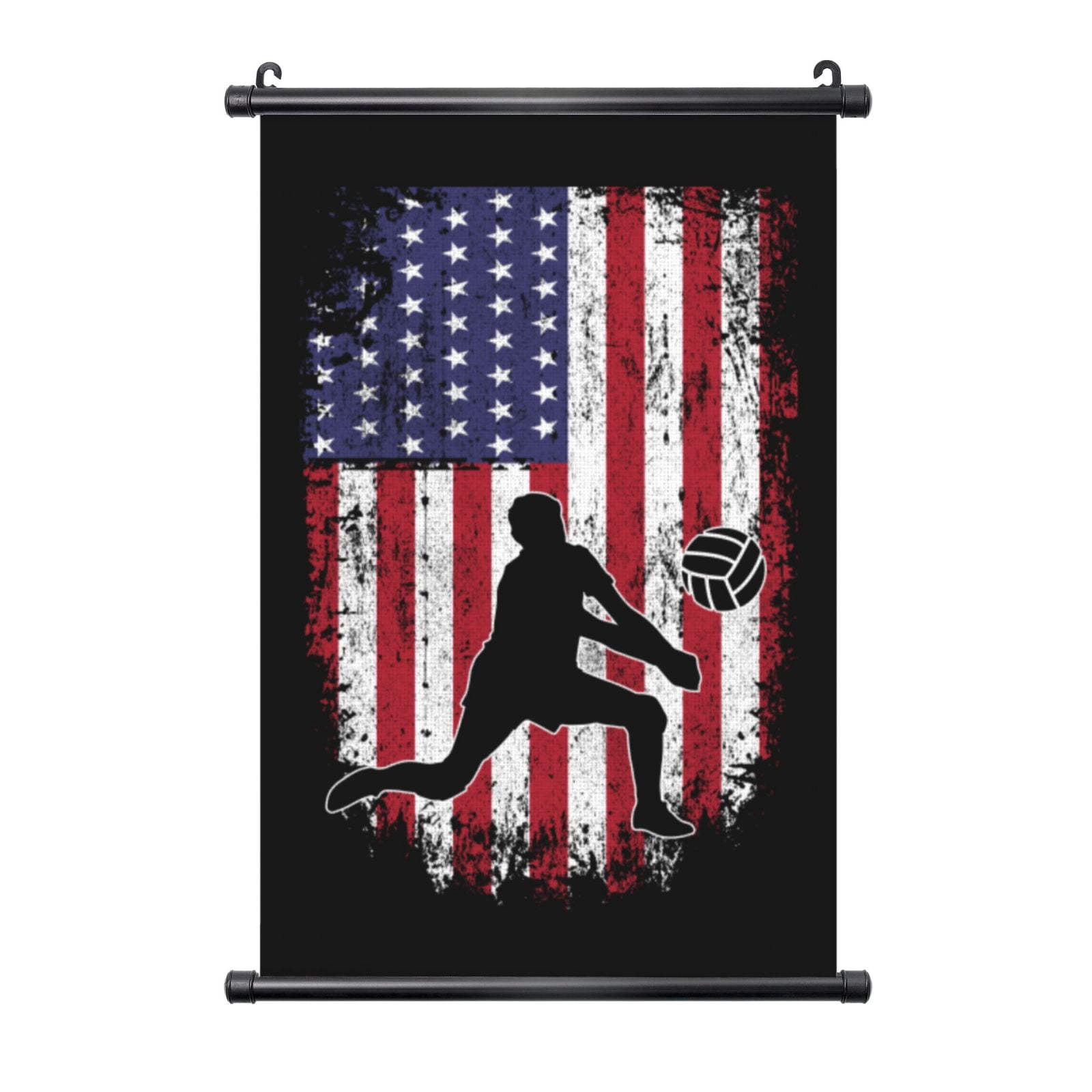 Shaft Hanging Banner American Flag Volleyball Poster Wall Canvas ...