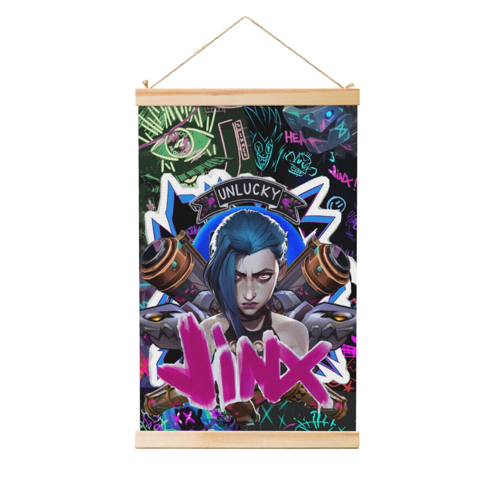 Shaft Hanging Banner Arcane Blue Jinx Poster Wall Canvas Artwork With ...