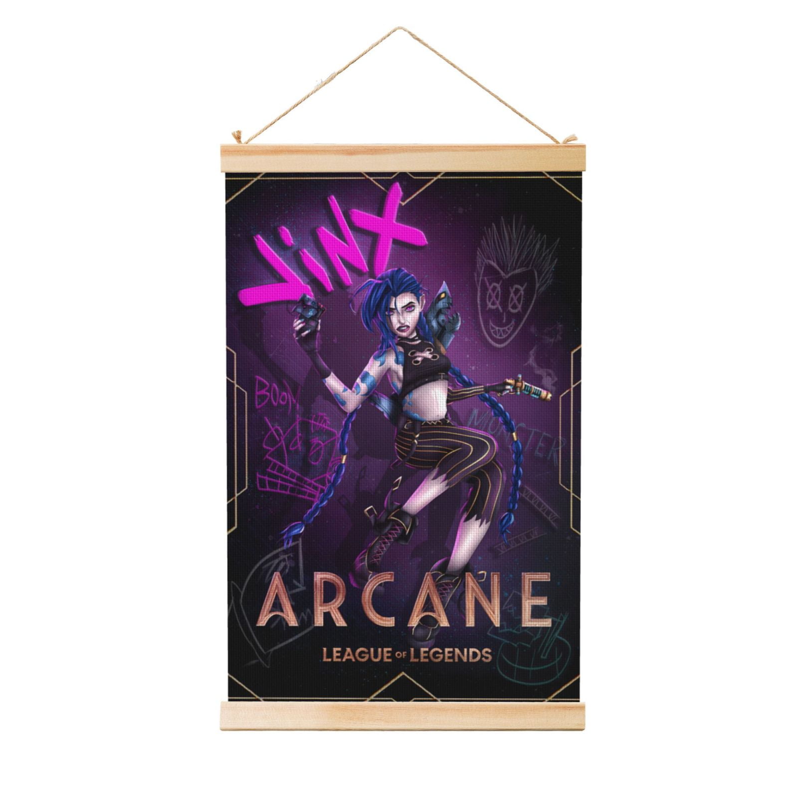 Shaft Hanging Banner Arcane Blue Jinx Poster Wall Canvas Artwork With ...