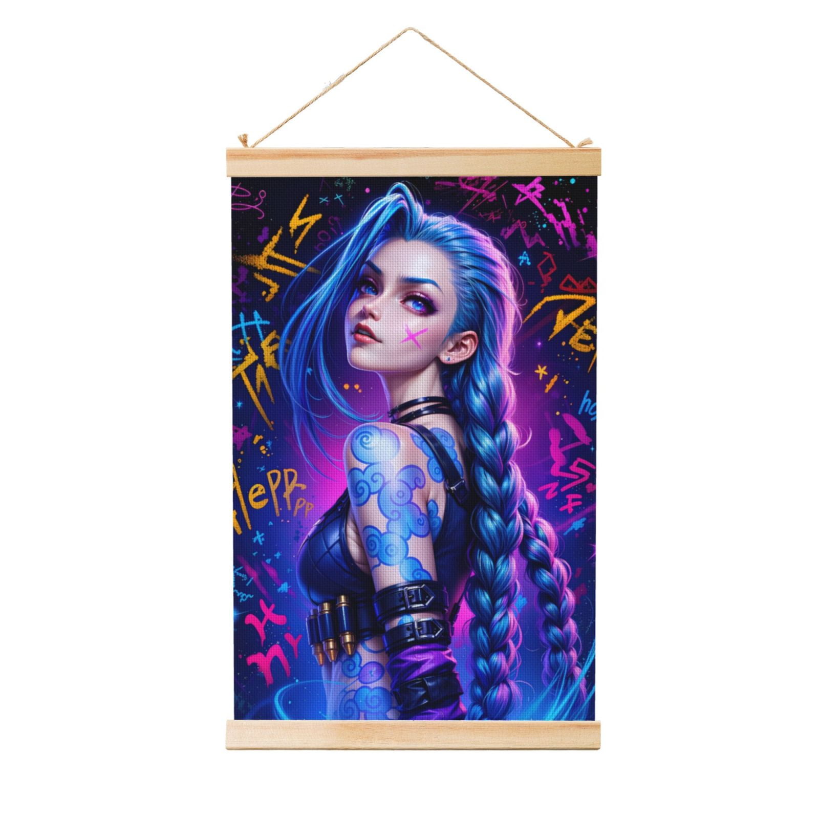 Shaft Hanging Banner Arcane Blue Jinx Poster Wall Canvas Artwork With ...