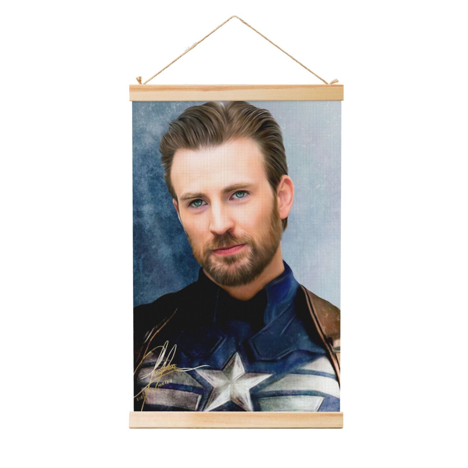 Shaft Hanging Banner Chris Evans Poster Wall Canvas Artwork With Wooden ...