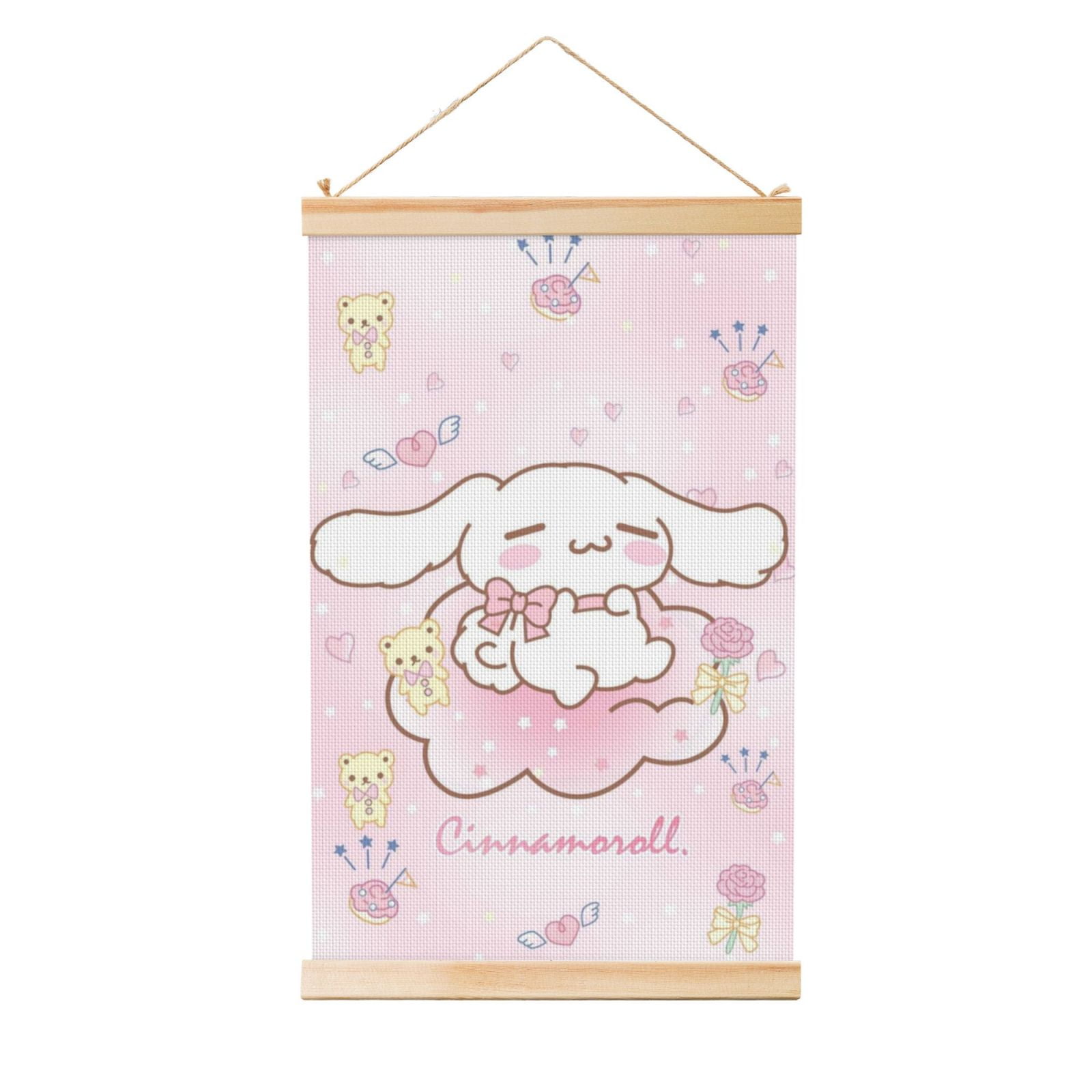 Shaft Hanging Banner Cinnamoroll Poster Wall Canvas Artwork With Wooden ...