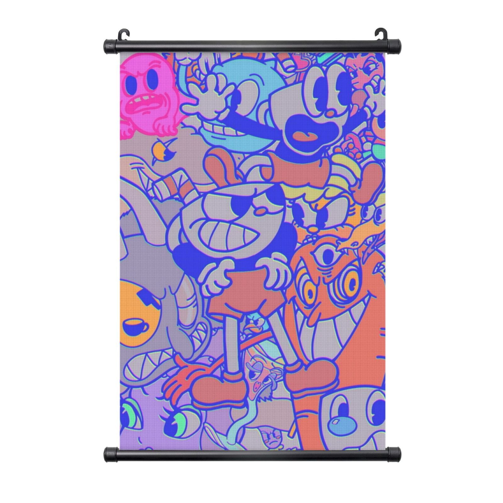 Shaft Hanging Banner Cuphead Mugman Poster Wall Canvas Artwork With ...