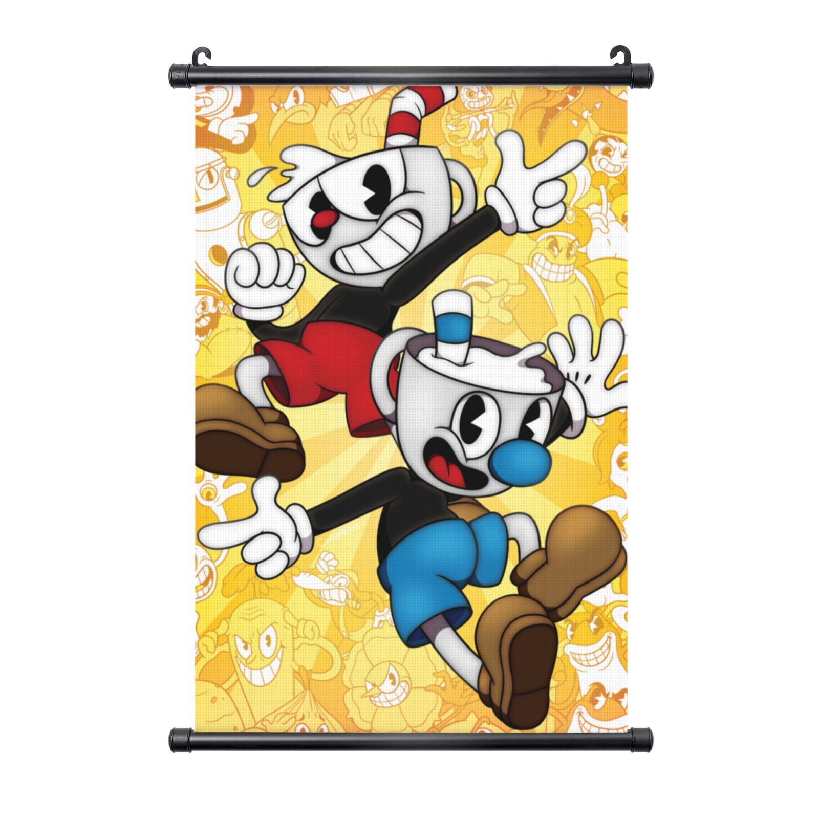 Shaft Hanging Banner Cuphead Mugman Poster Wall Canvas Artwork With ...