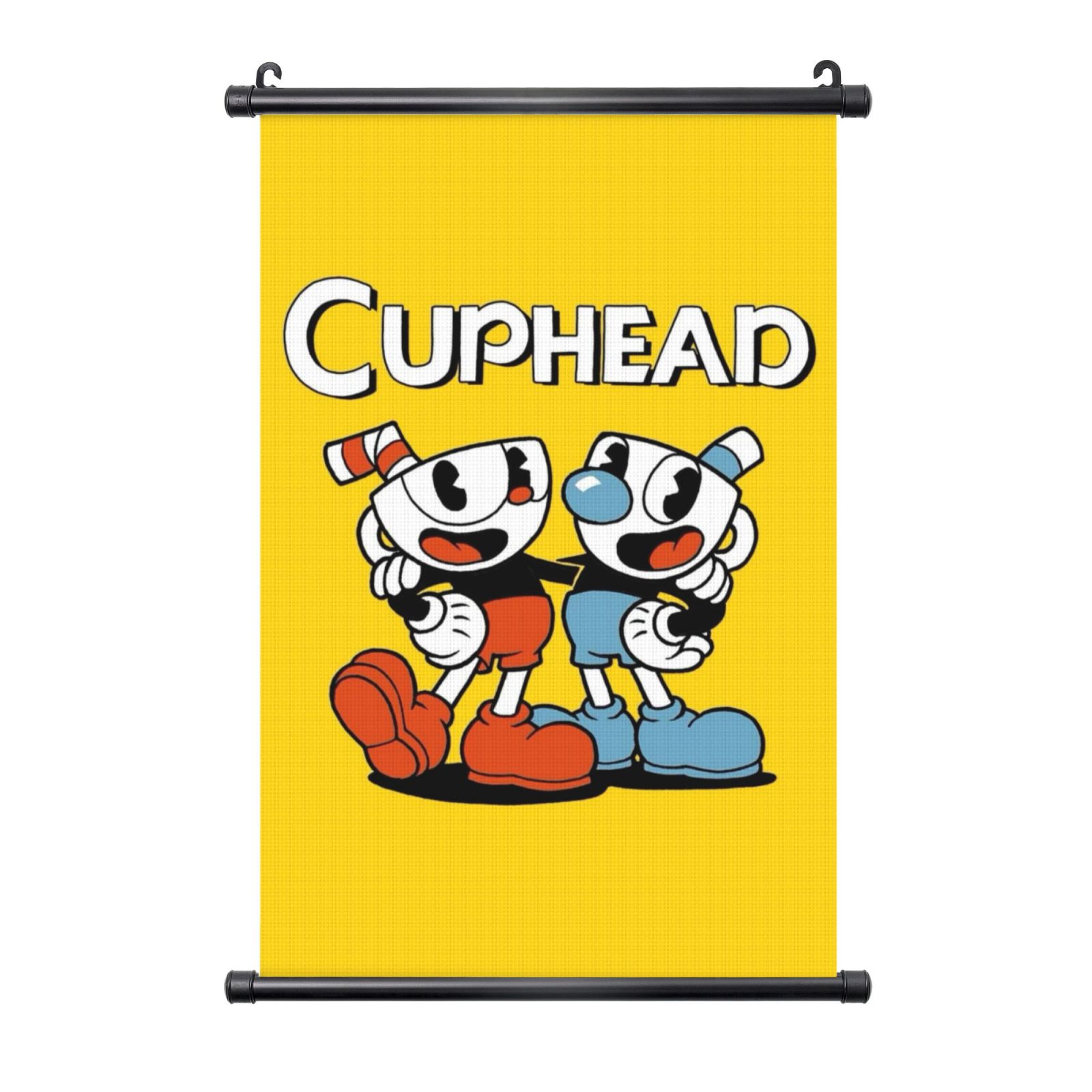 Shaft Hanging Banner Cuphead Mugman Poster Wall Canvas Artwork With ...