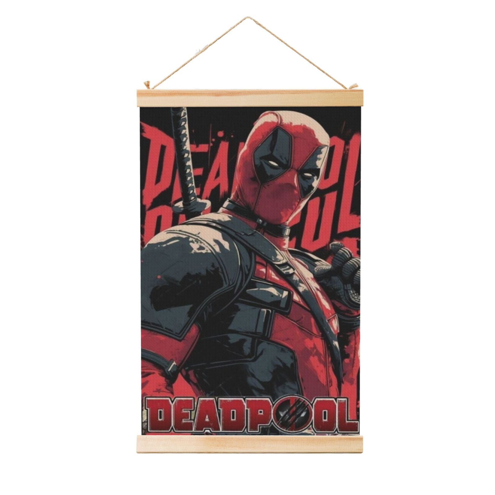 Shaft Hanging Banner Deadpool Poster Wall Canvas Artwork With Wooden ...