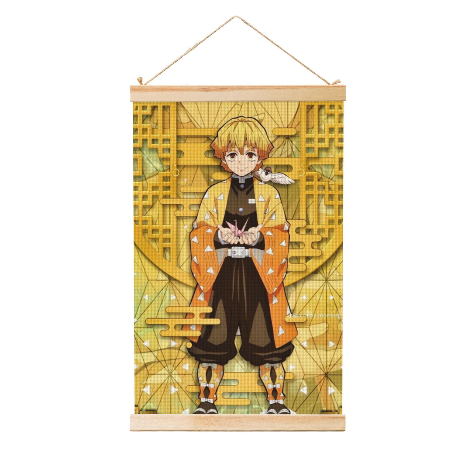 Shaft Hanging Banner Demon Slayer Agatsuma Zenitsu Poster Wall Canvas ...