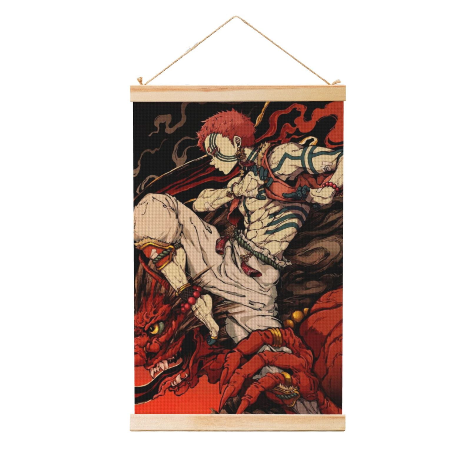 Shaft Hanging Banner Demon Slayer Akaza Poster Wall Canvas Artwork With ...