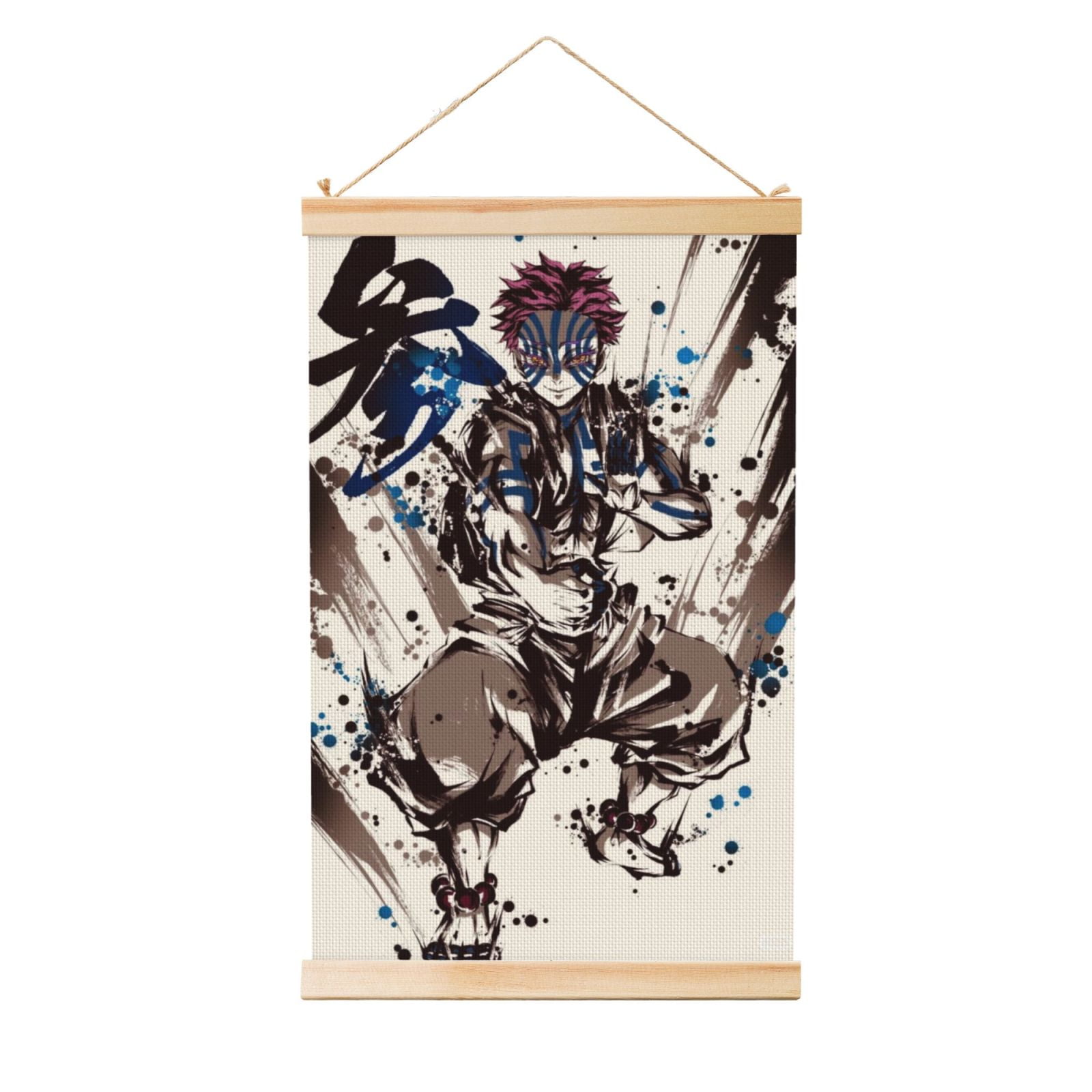 Shaft Hanging Banner Demon Slayer Akaza Poster Wall Canvas Artwork With ...
