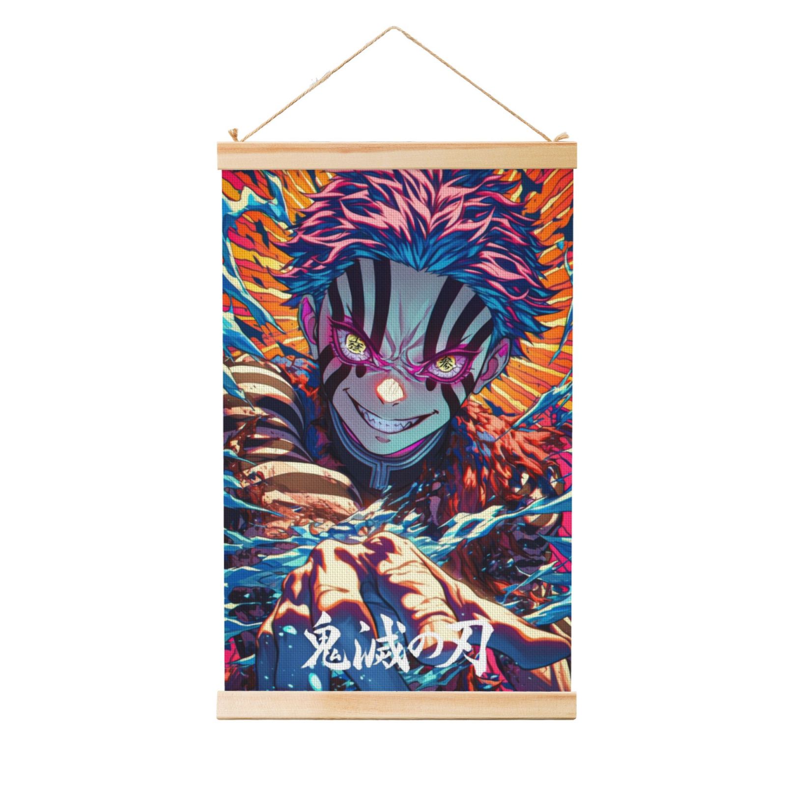 Shaft Hanging Banner Demon Slayer Akaza Poster Wall Canvas Artwork With ...