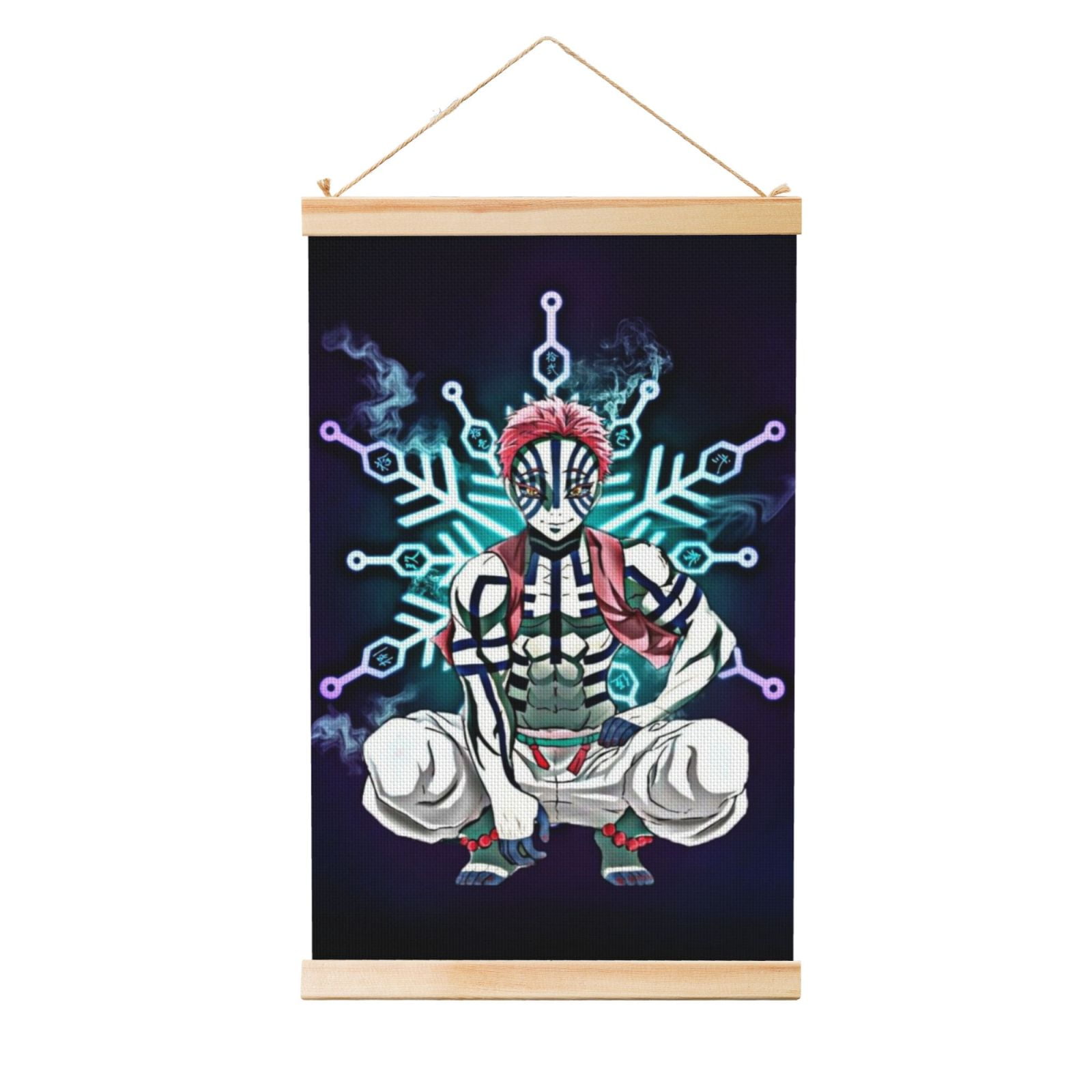 Shaft Hanging Banner Demon Slayer Akaza Poster Wall Canvas Artwork With ...
