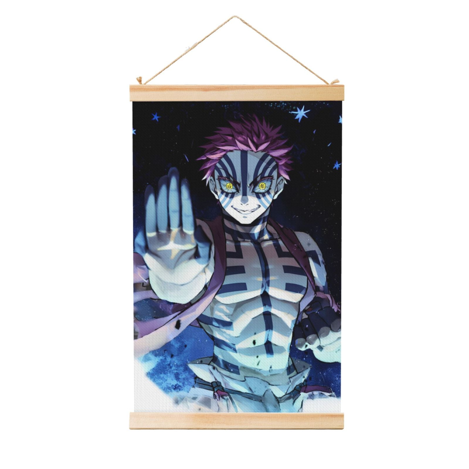 Shaft Hanging Banner Demon Slayer Akaza Poster Wall Canvas Artwork With ...