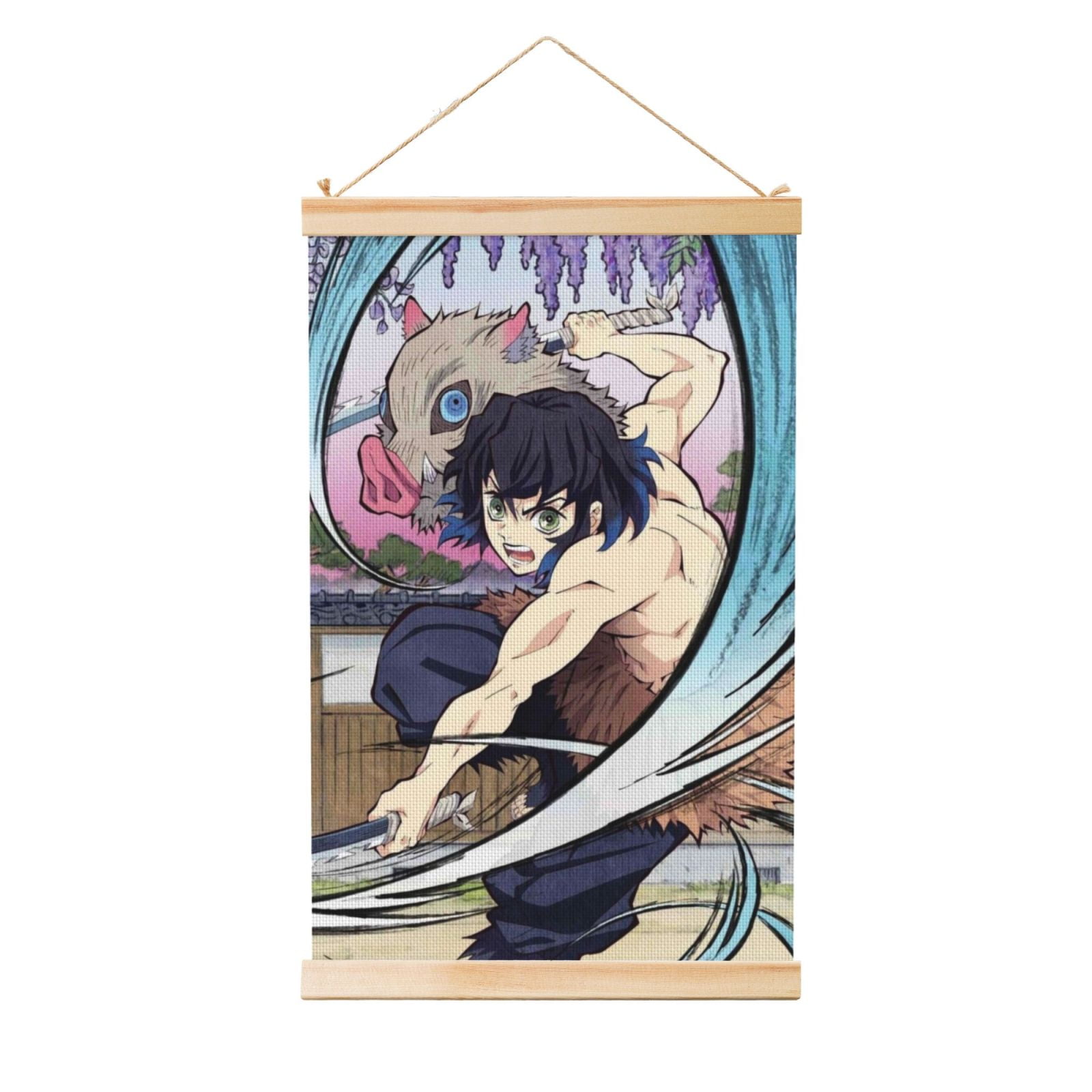 Shaft Hanging Banner Demon Slayer Hashibira Inosuke Poster Wall Canvas ...