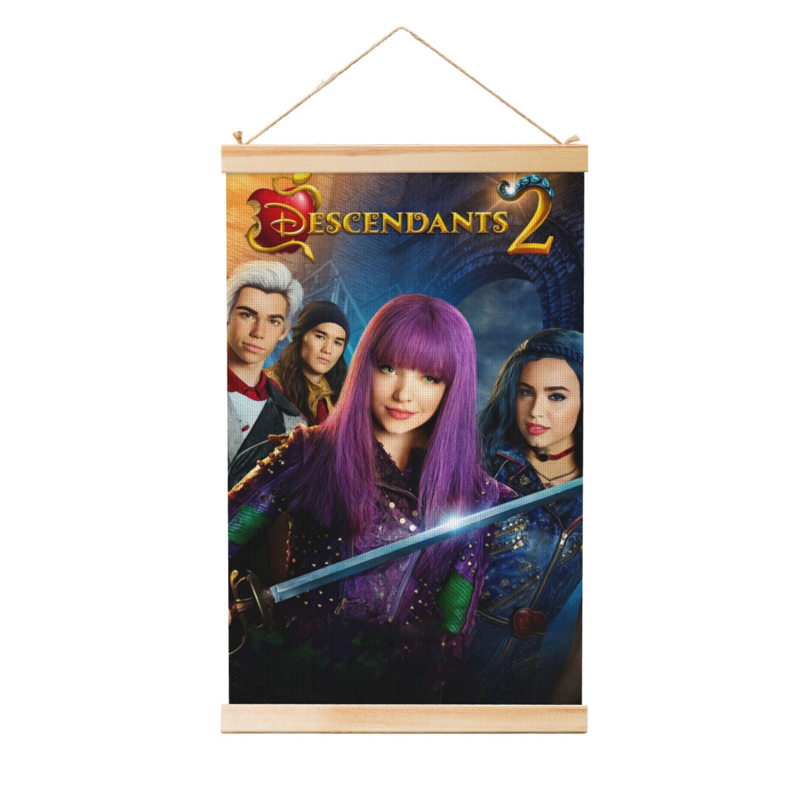 Shaft Hanging Banner Descendants Poster Wall Canvas Artwork With Wooden ...