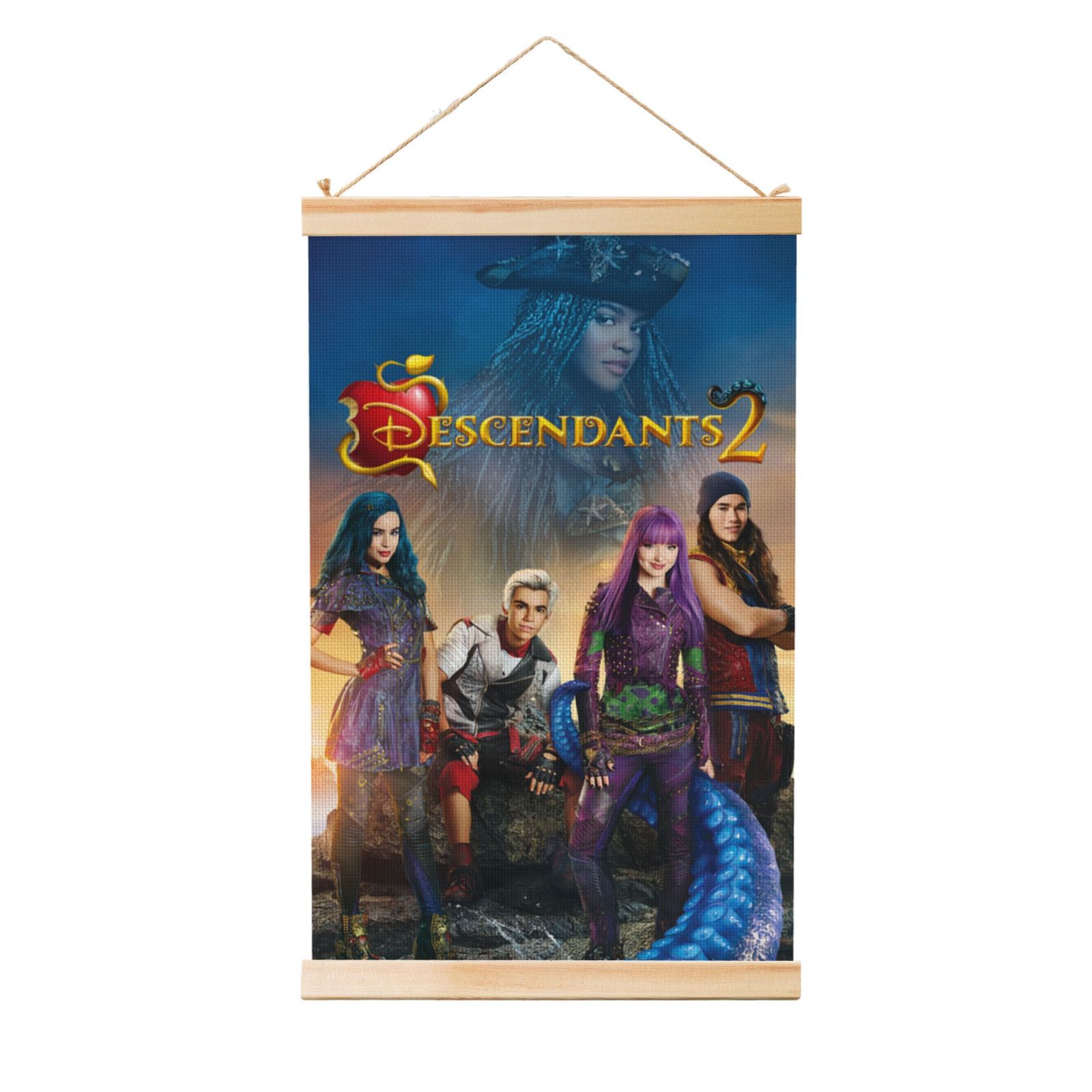 Shaft Hanging Banner Descendants Poster Wall Canvas Artwork With Wooden ...