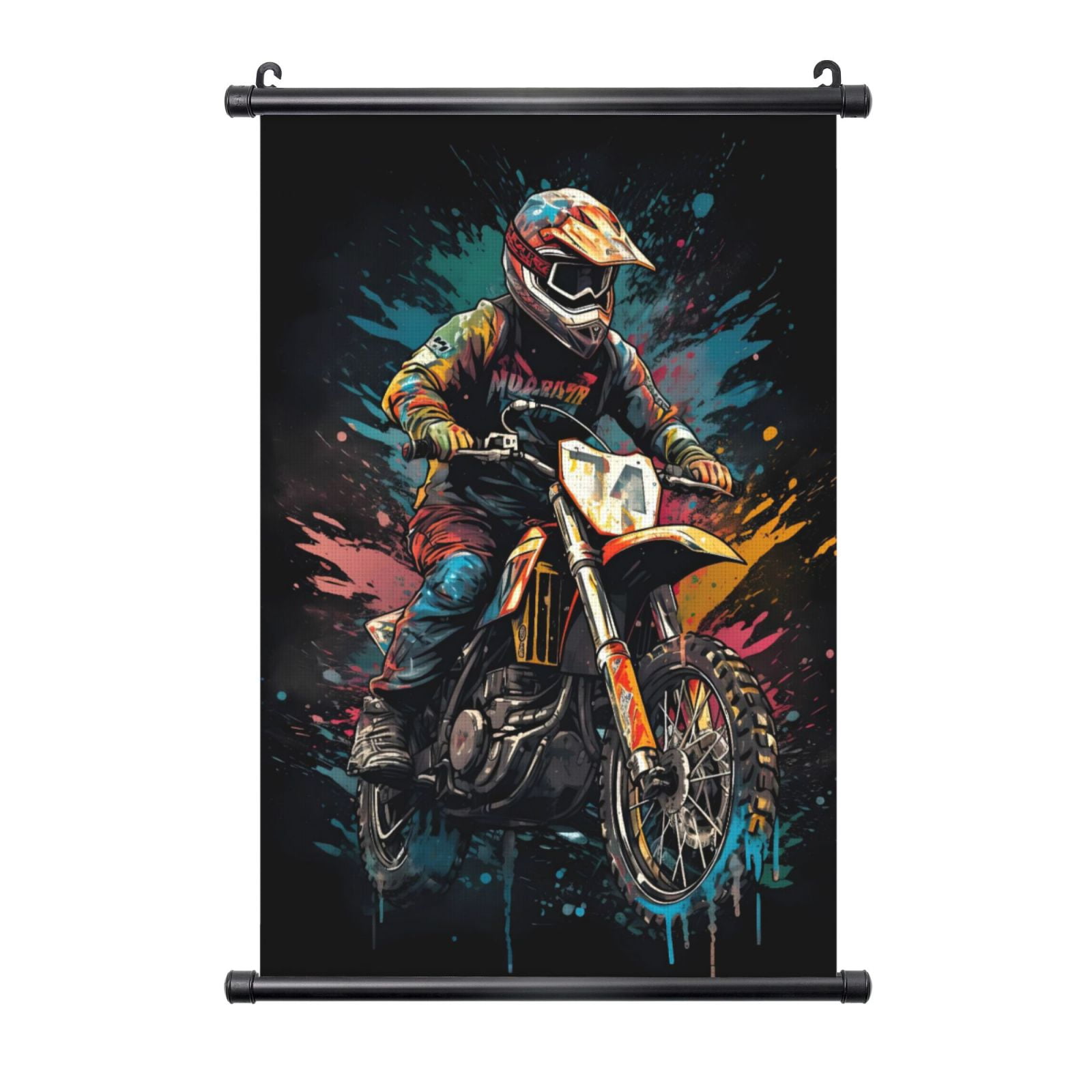 Shaft Hanging Banner Dirt Bike Motorcycle Race Poster Wall Canvas ...