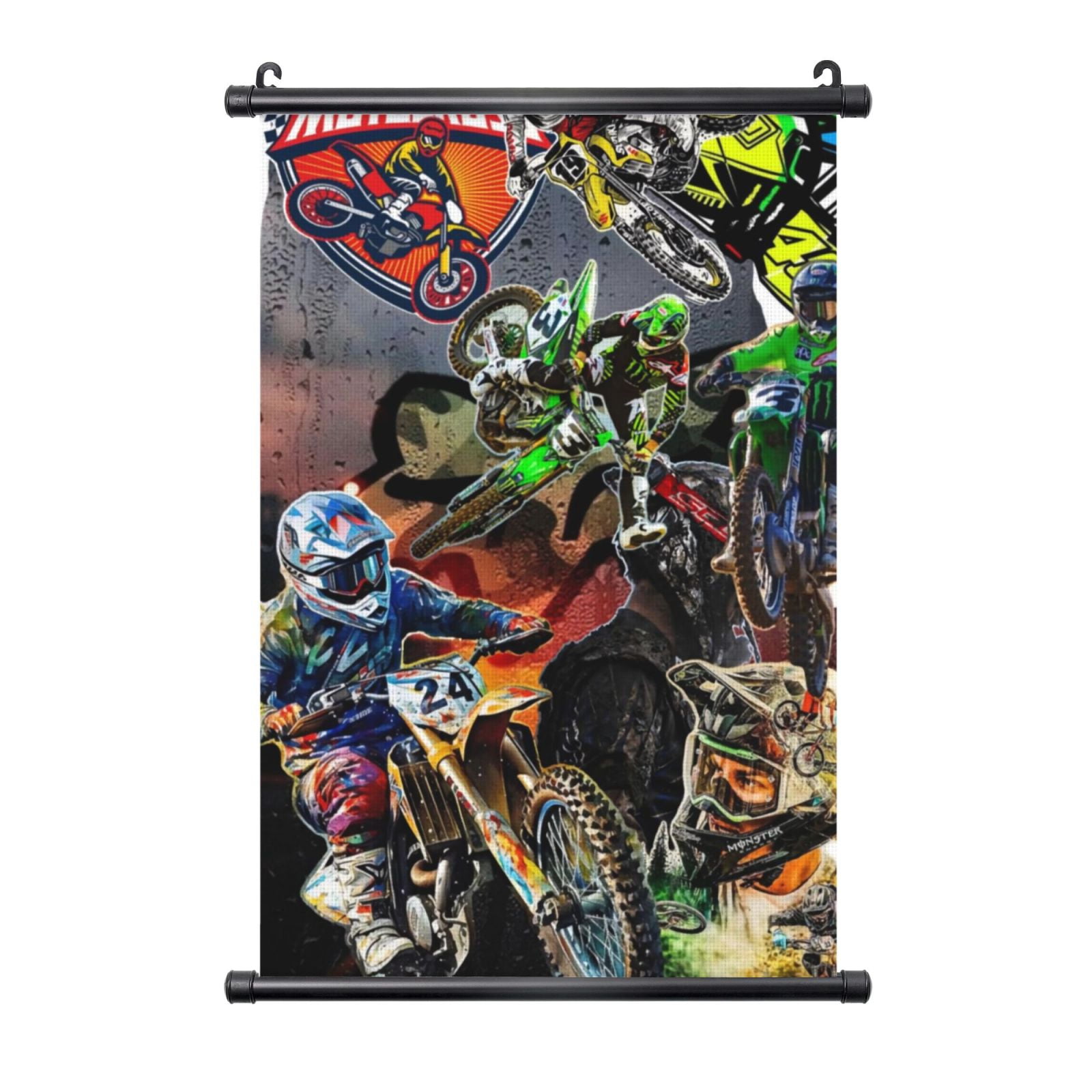 Shaft Hanging Banner Dirt Bike Motorcycle Race Poster Wall Canvas ...
