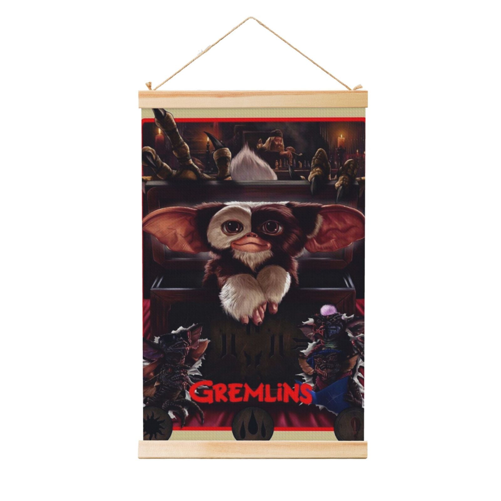 Shaft Hanging Banner Gremlins Poster Wall Canvas Artwork With Wooden ...