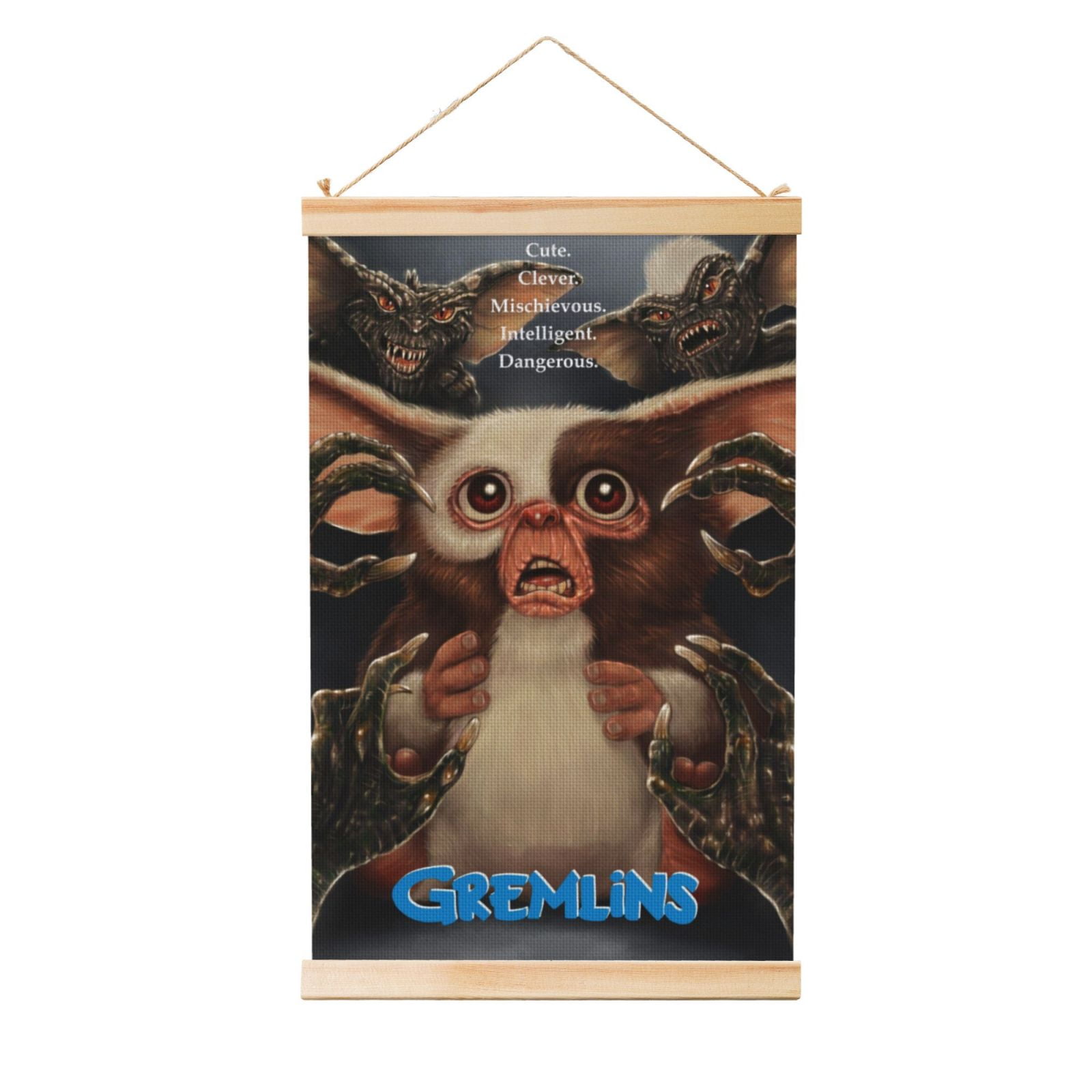 Shaft Hanging Banner Gremlins Poster Wall Canvas Artwork With Wooden ...