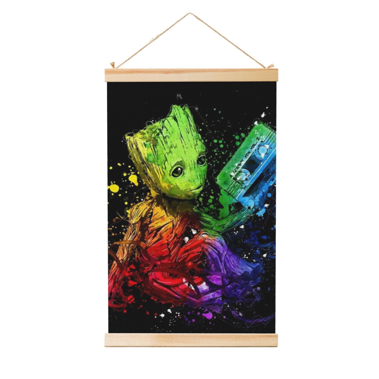 Shaft Hanging Banner Groot Poster Wall Canvas Artwork With Wooden Frame ...
