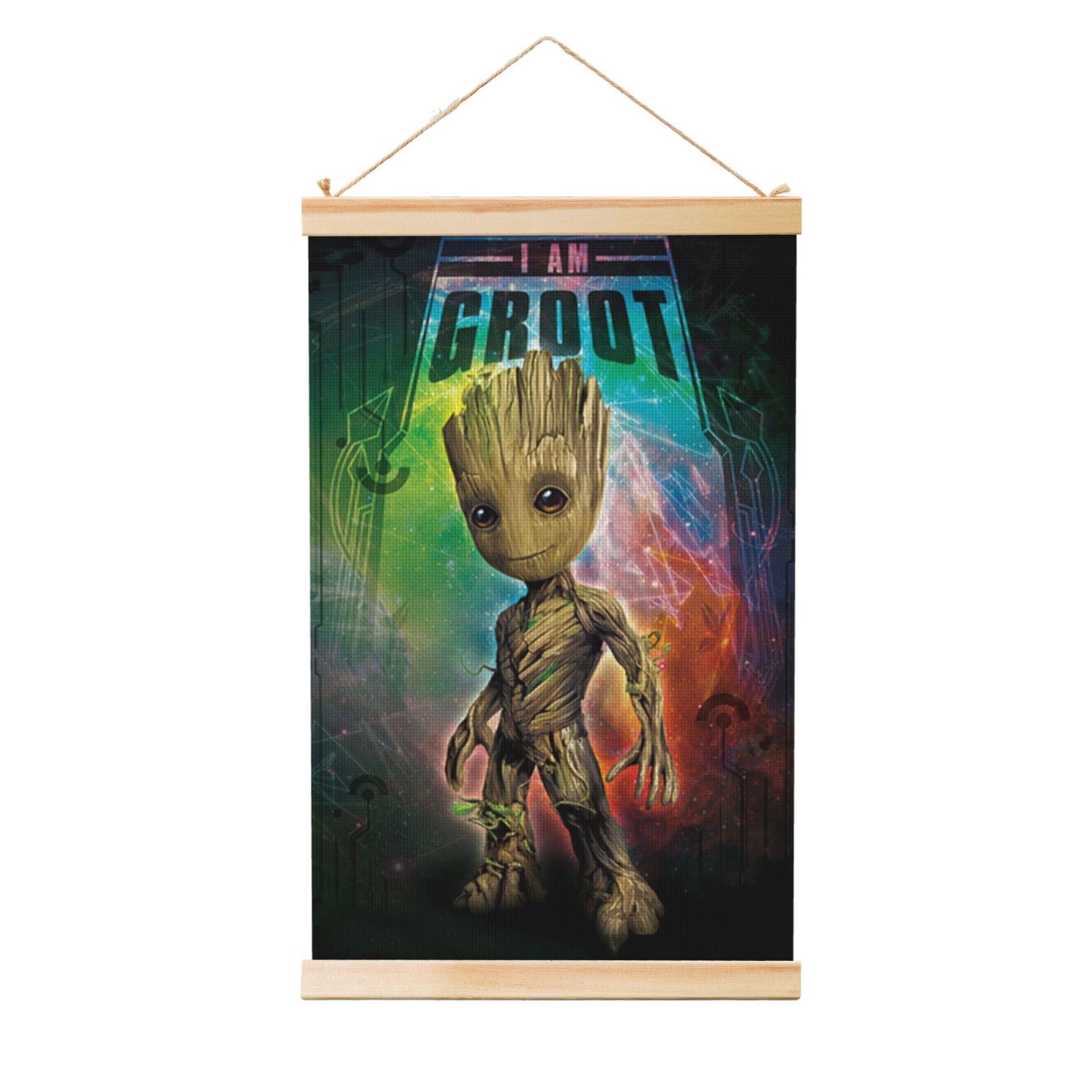 Shaft Hanging Banner Groot Poster Wall Canvas Artwork With Wooden Frame ...
