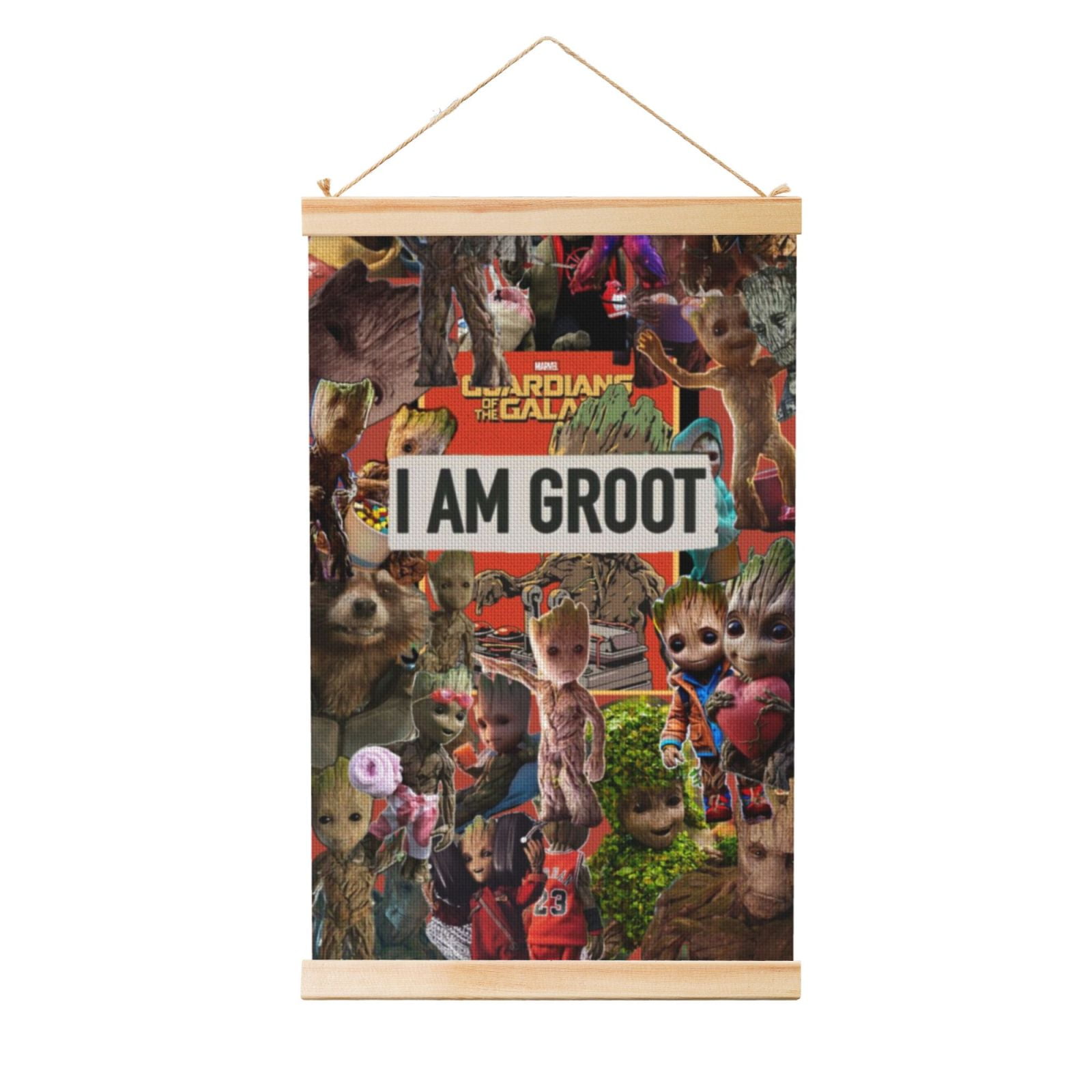 Shaft Hanging Banner Groot Poster Wall Canvas Artwork With Wooden Frame ...