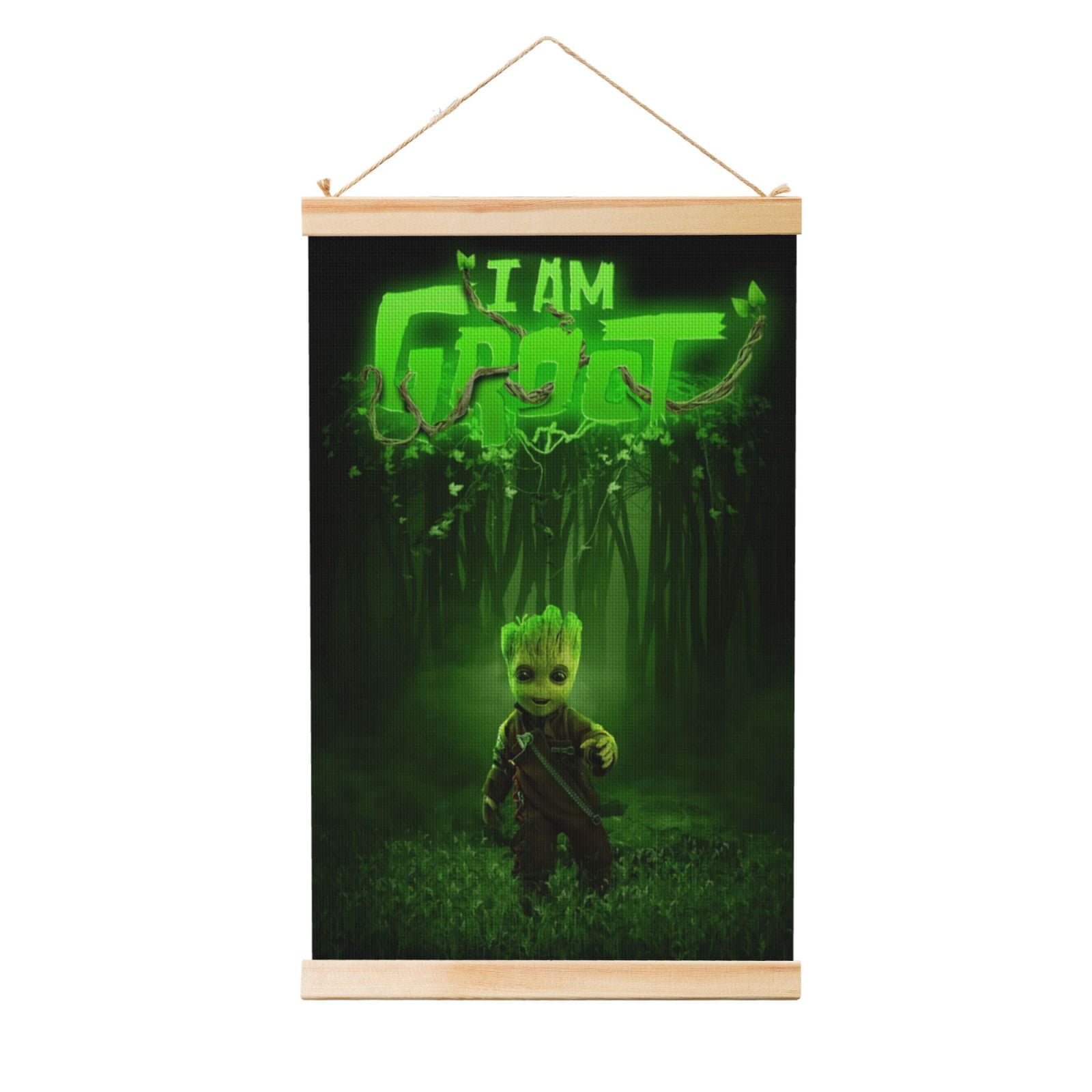 Shaft Hanging Banner Groot Poster Wall Canvas Artwork With Wooden Frame ...