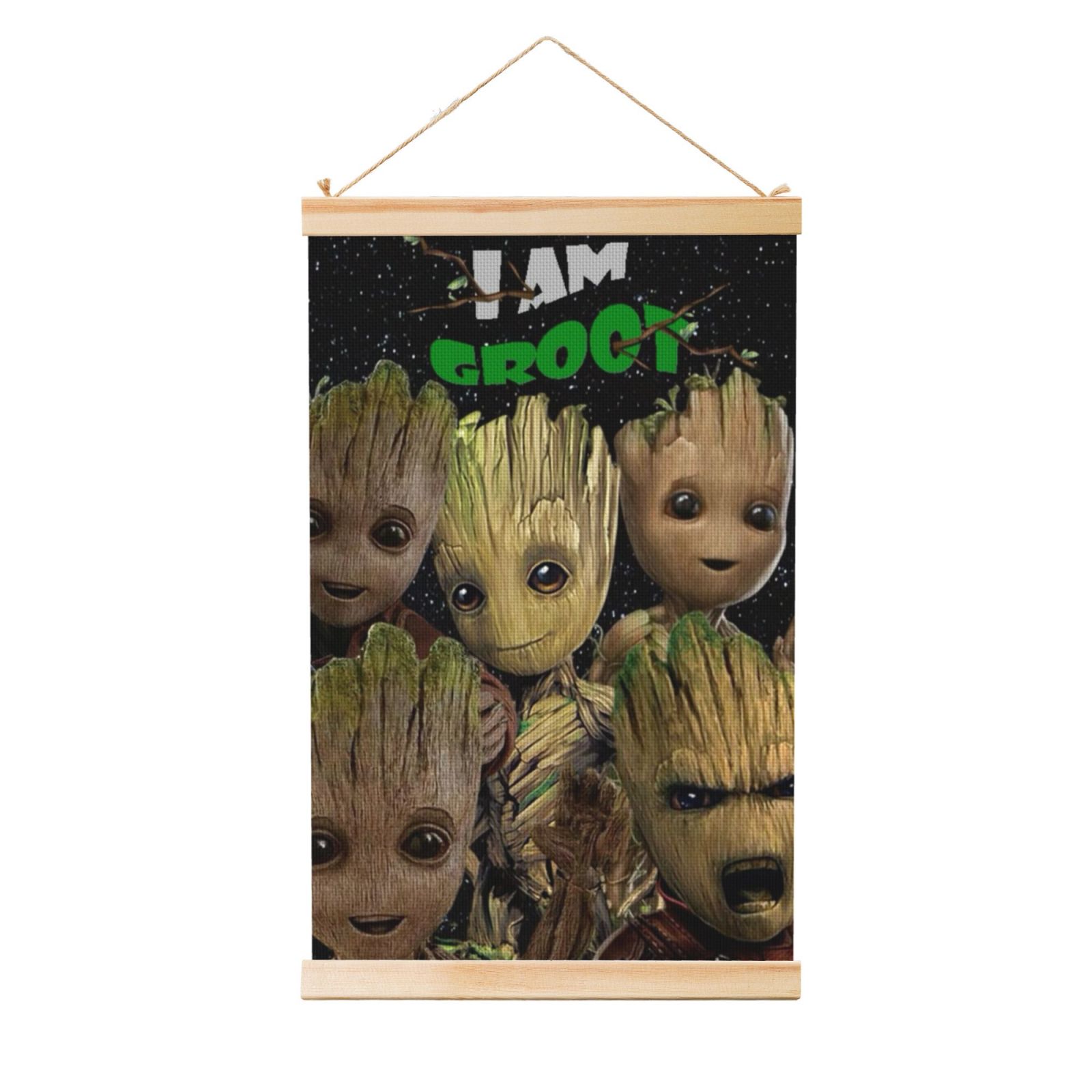 Shaft Hanging Banner Groot Poster Wall Canvas Artwork With Wooden Frame ...