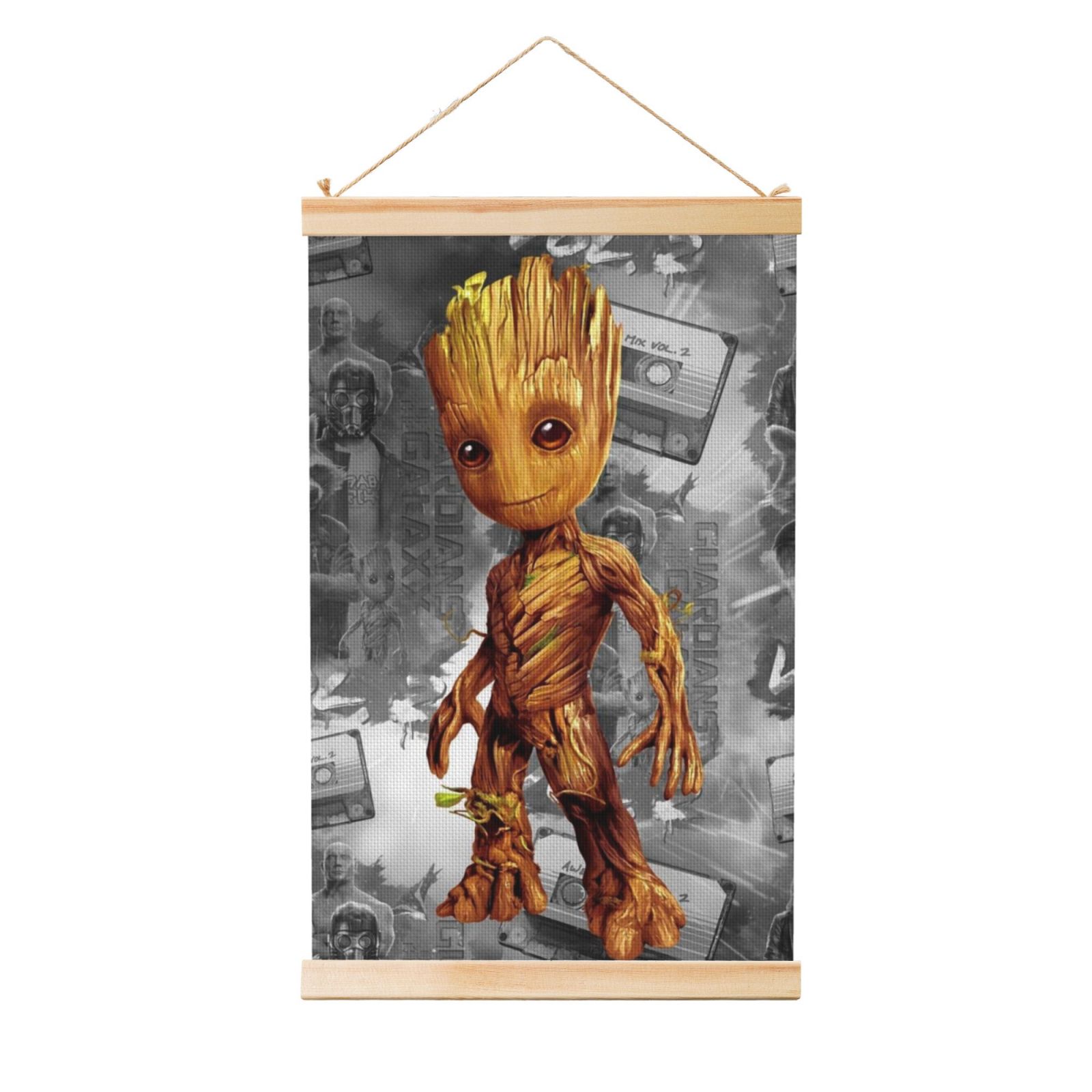 Shaft Hanging Banner Groot Poster Wall Canvas Artwork With Wooden Frame ...