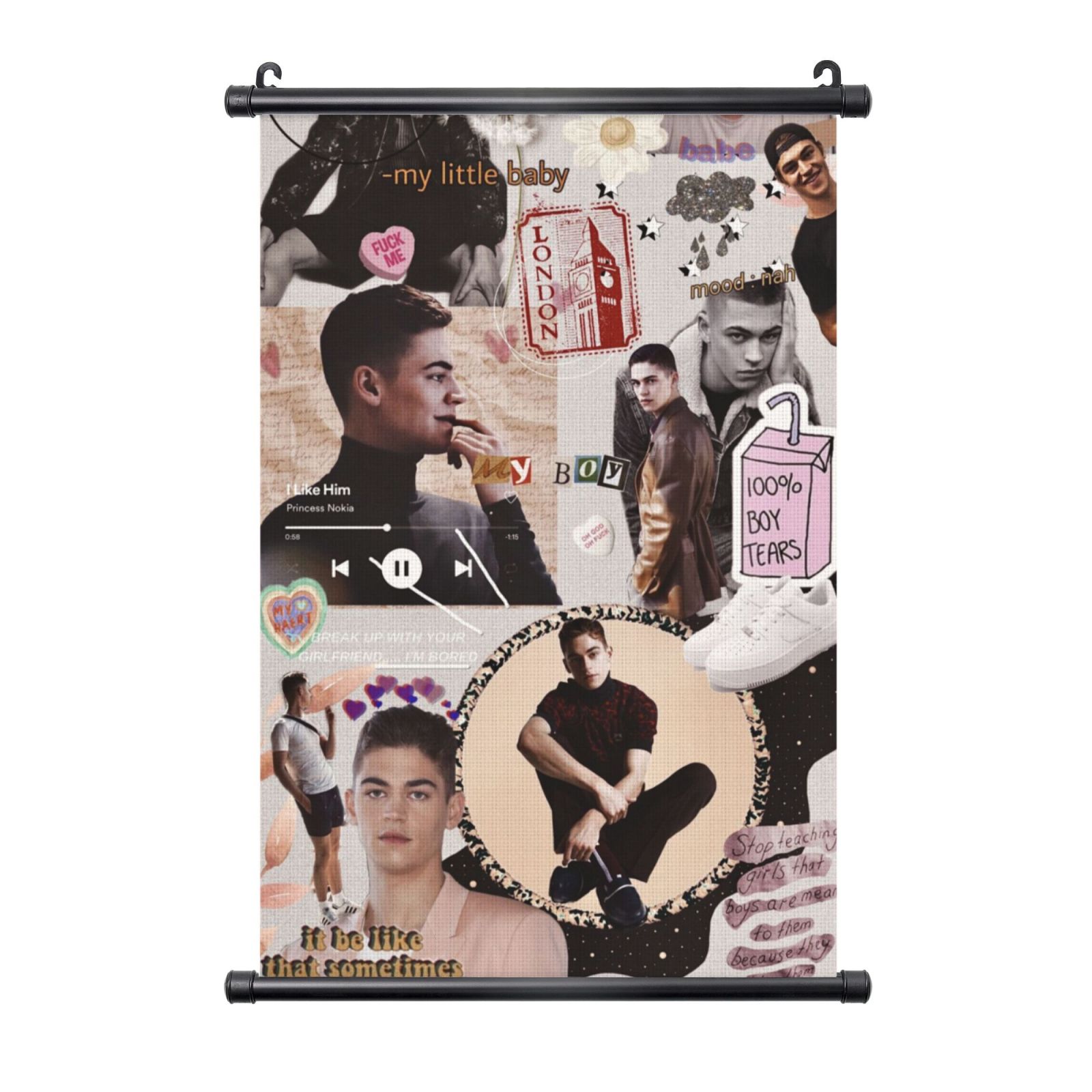 Shaft Hanging Banner Hardin Scott Poster Wall Canvas Artwork With Black ...