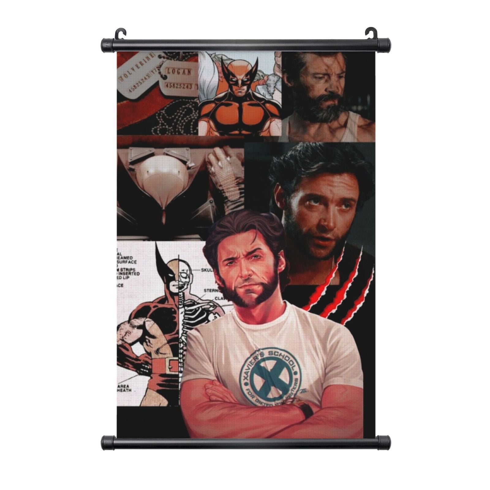 Shaft Hanging Banner Hugh Jackman Poster Wall Canvas Artwork With Black ...