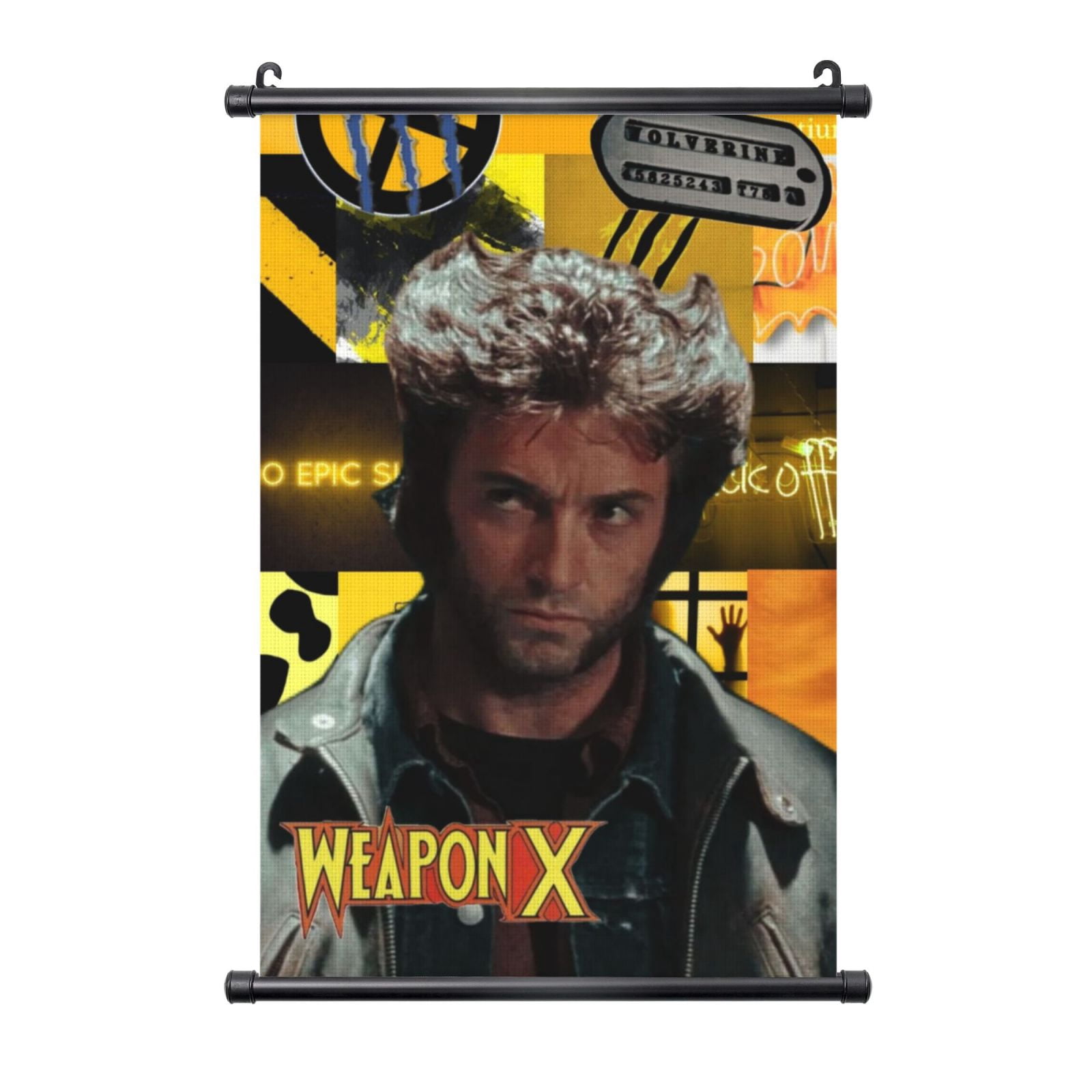 Shaft Hanging Banner Hugh Jackman Poster Wall Canvas Artwork With Black ...