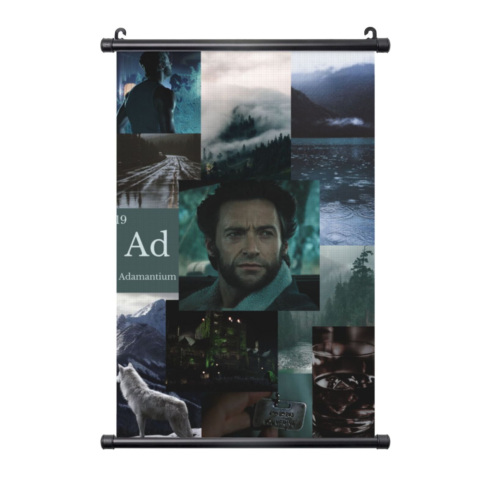 Shaft Hanging Banner Hugh Jackman Poster Wall Canvas Artwork With Black ...
