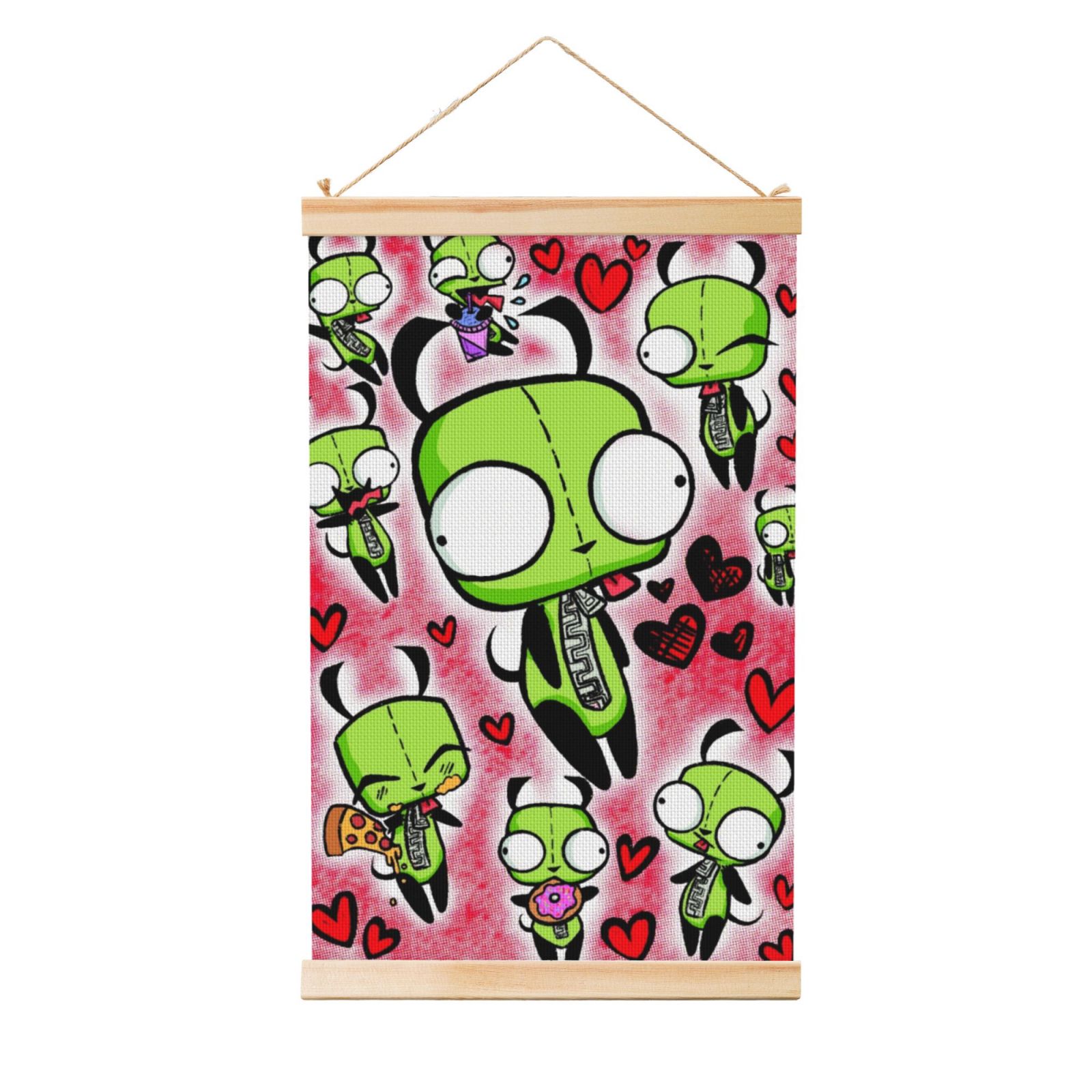 Shaft Hanging Banner Invader Zim Poster Wall Canvas Artwork With Wooden ...