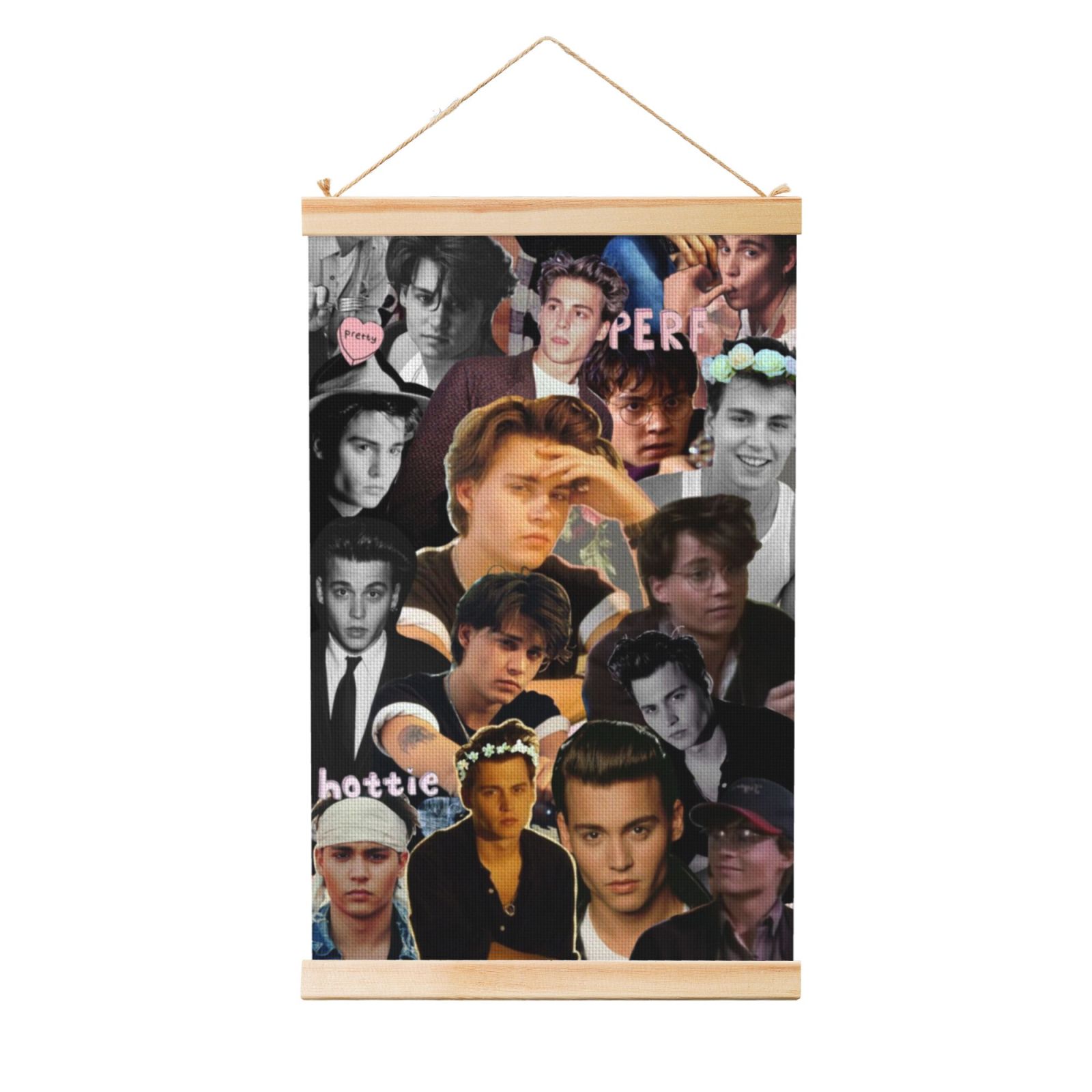 Shaft Hanging Banner Johnny Depp Poster Wall Canvas Artwork With Wooden ...