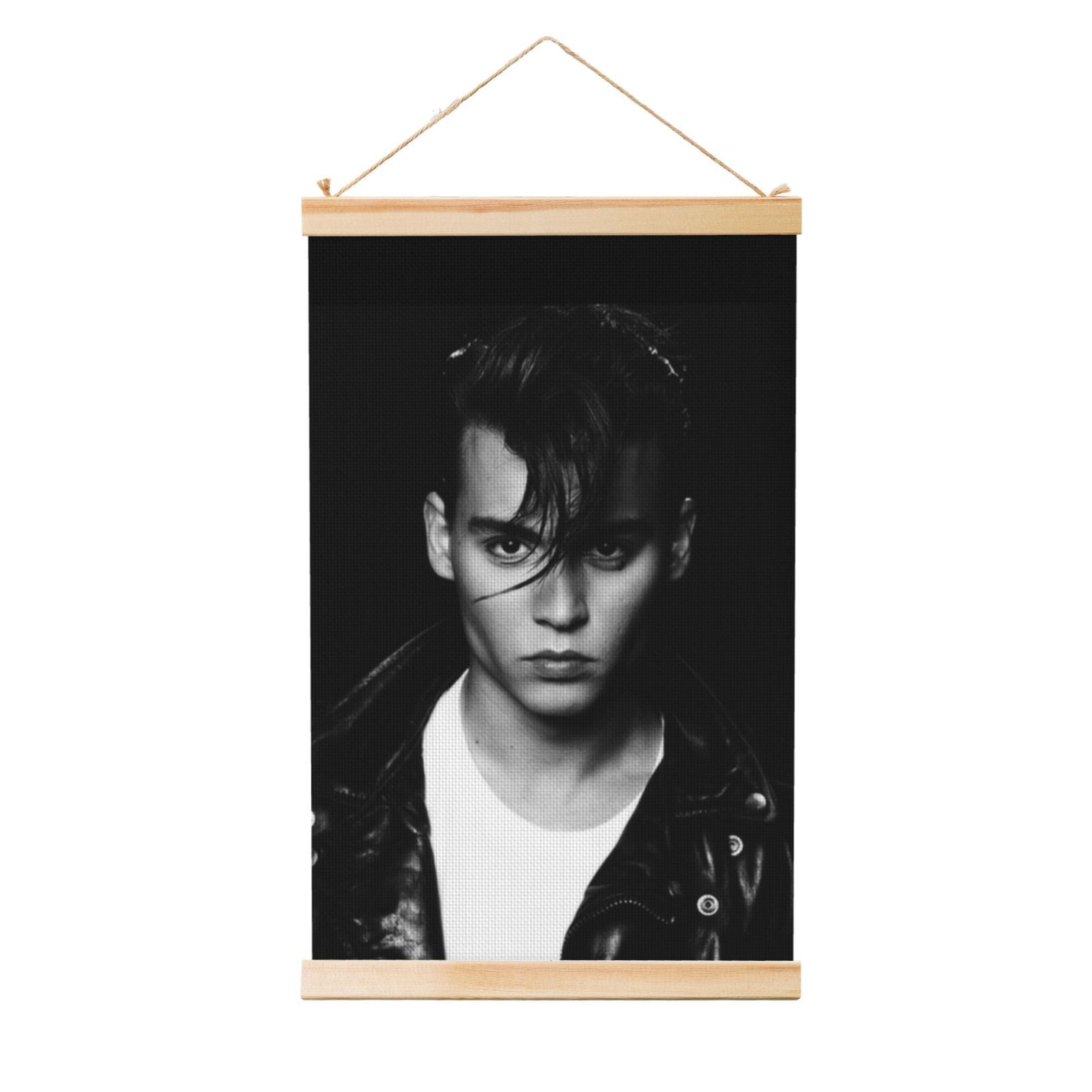 Shaft Hanging Banner Johnny Depp Poster Wall Canvas Artwork With Wooden ...