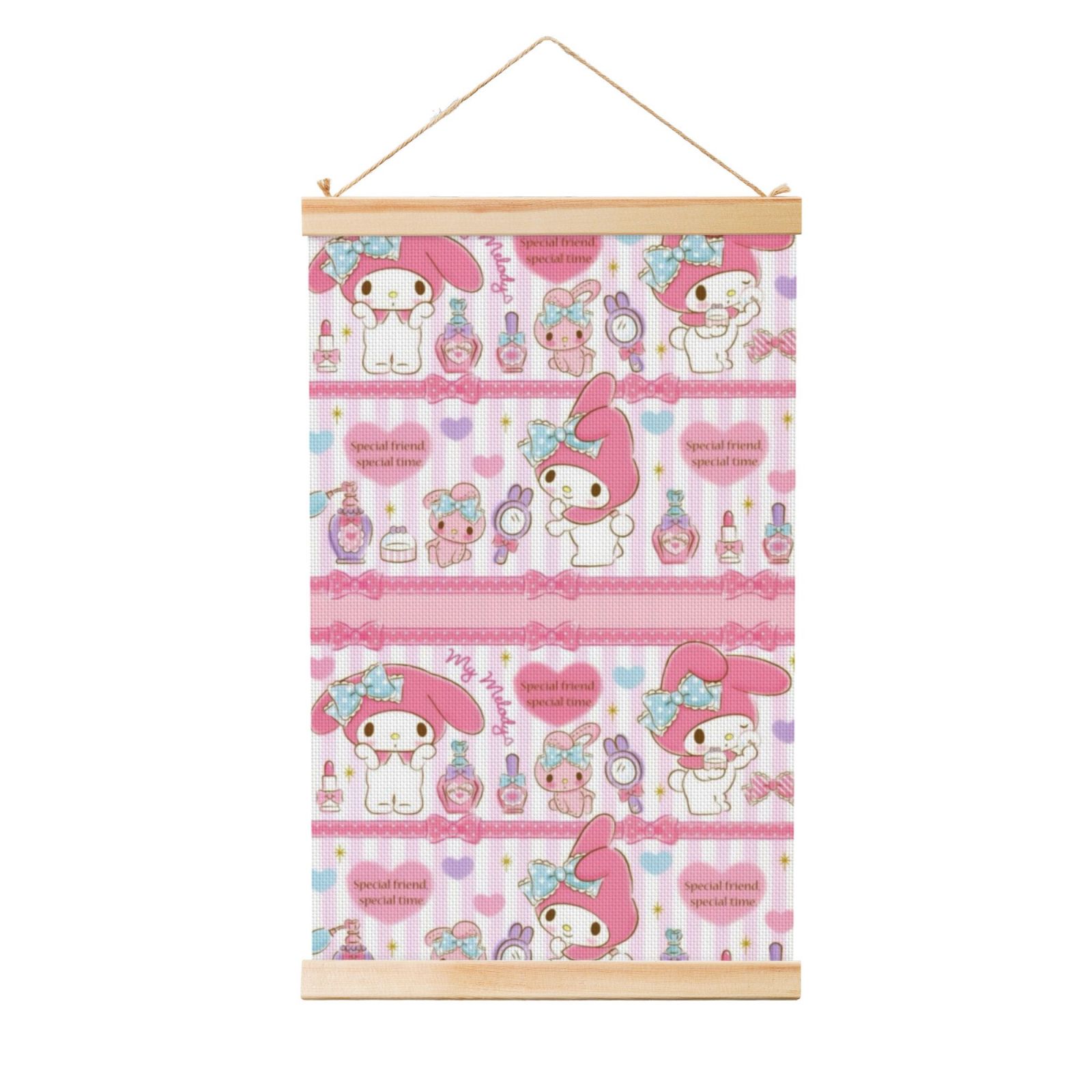 Shaft Hanging Banner My Melody Poster Wall Canvas Artwork With Wooden ...