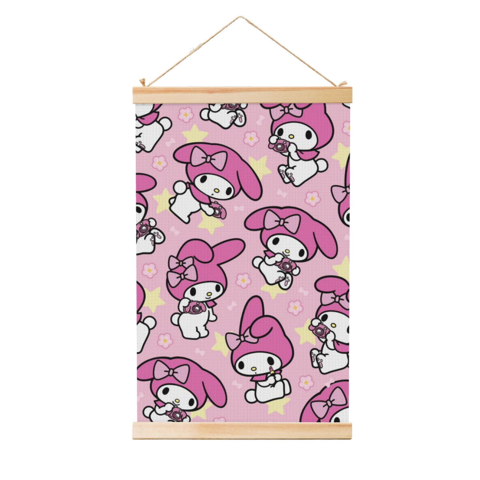 Shaft Hanging Banner My Melody Poster Wall Canvas Artwork With Wooden ...