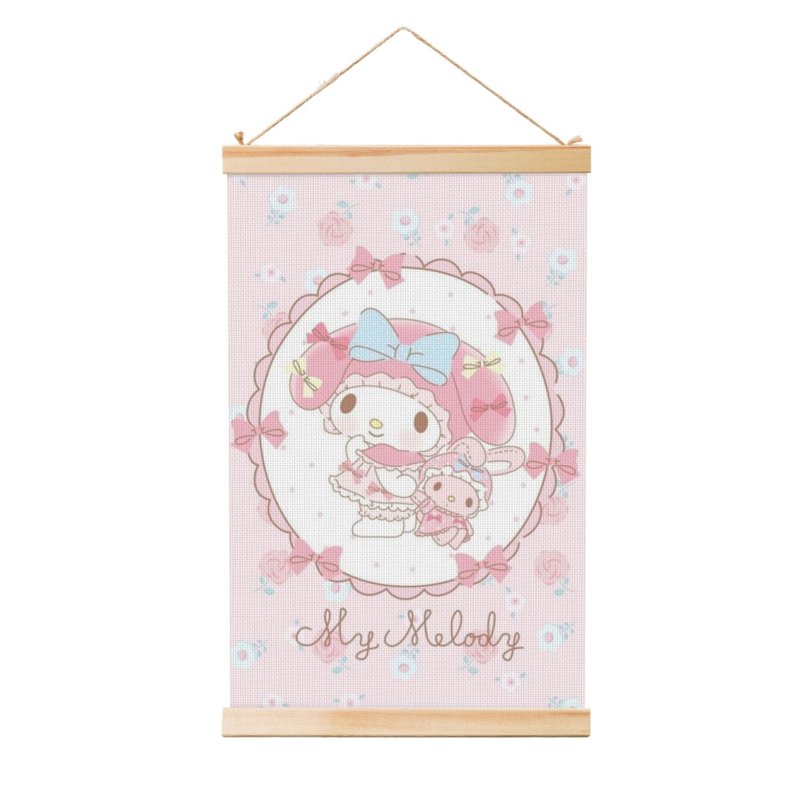 Shaft Hanging Banner My Melody Poster Wall Canvas Artwork With Wooden ...