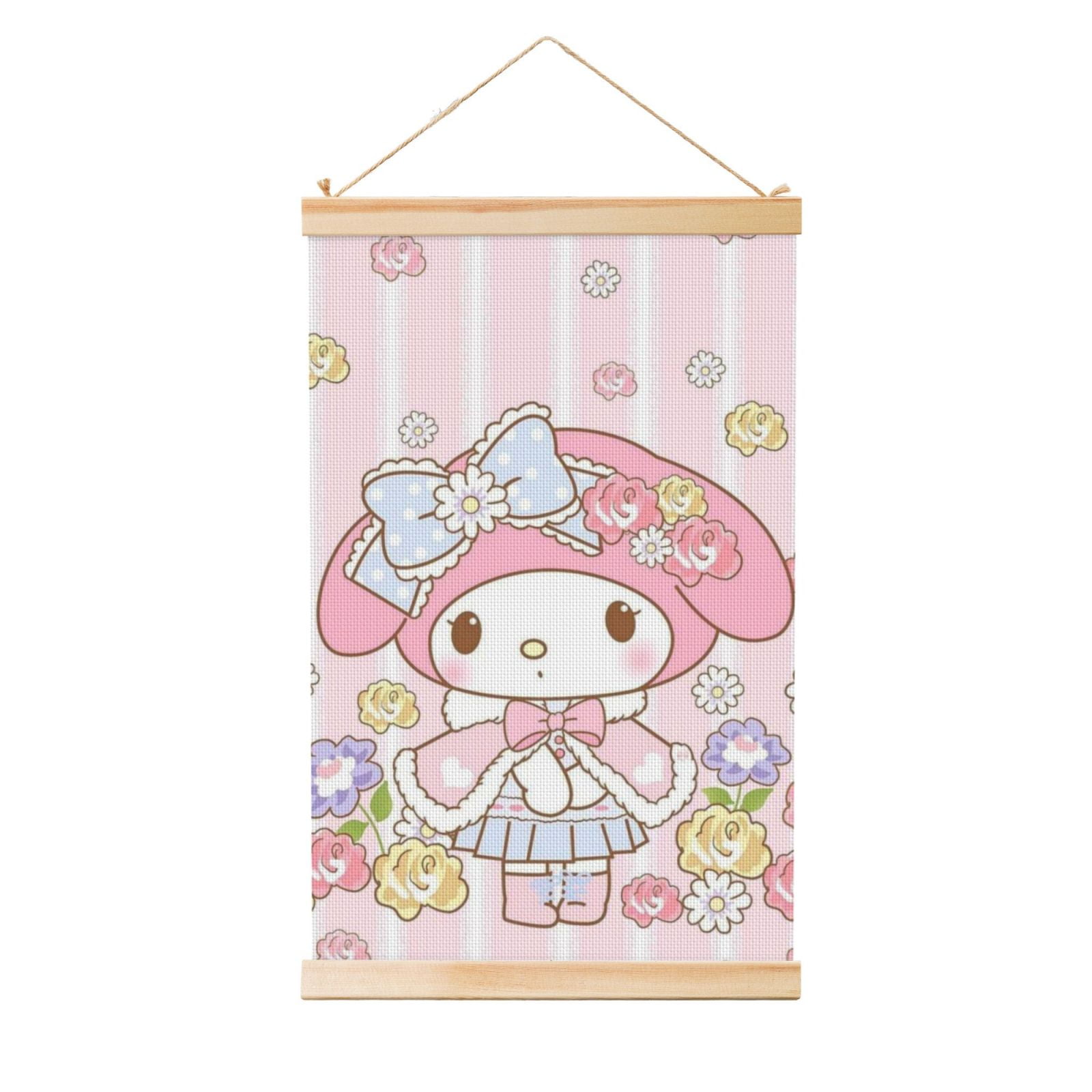 Shaft Hanging Banner My Melody Poster Wall Canvas Artwork With Wooden ...
