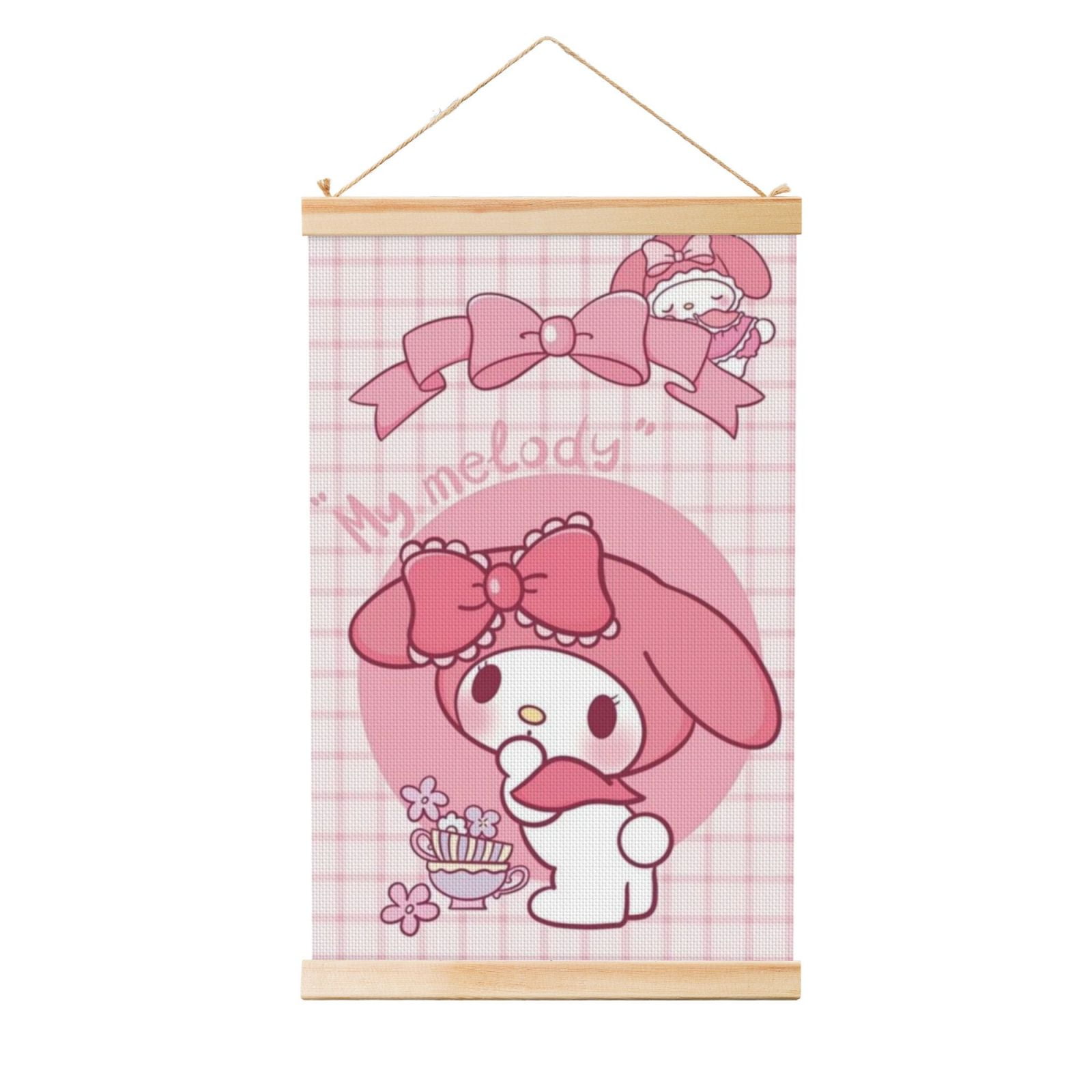 Shaft Hanging Banner My Melody Poster Wall Canvas Artwork With Wooden ...
