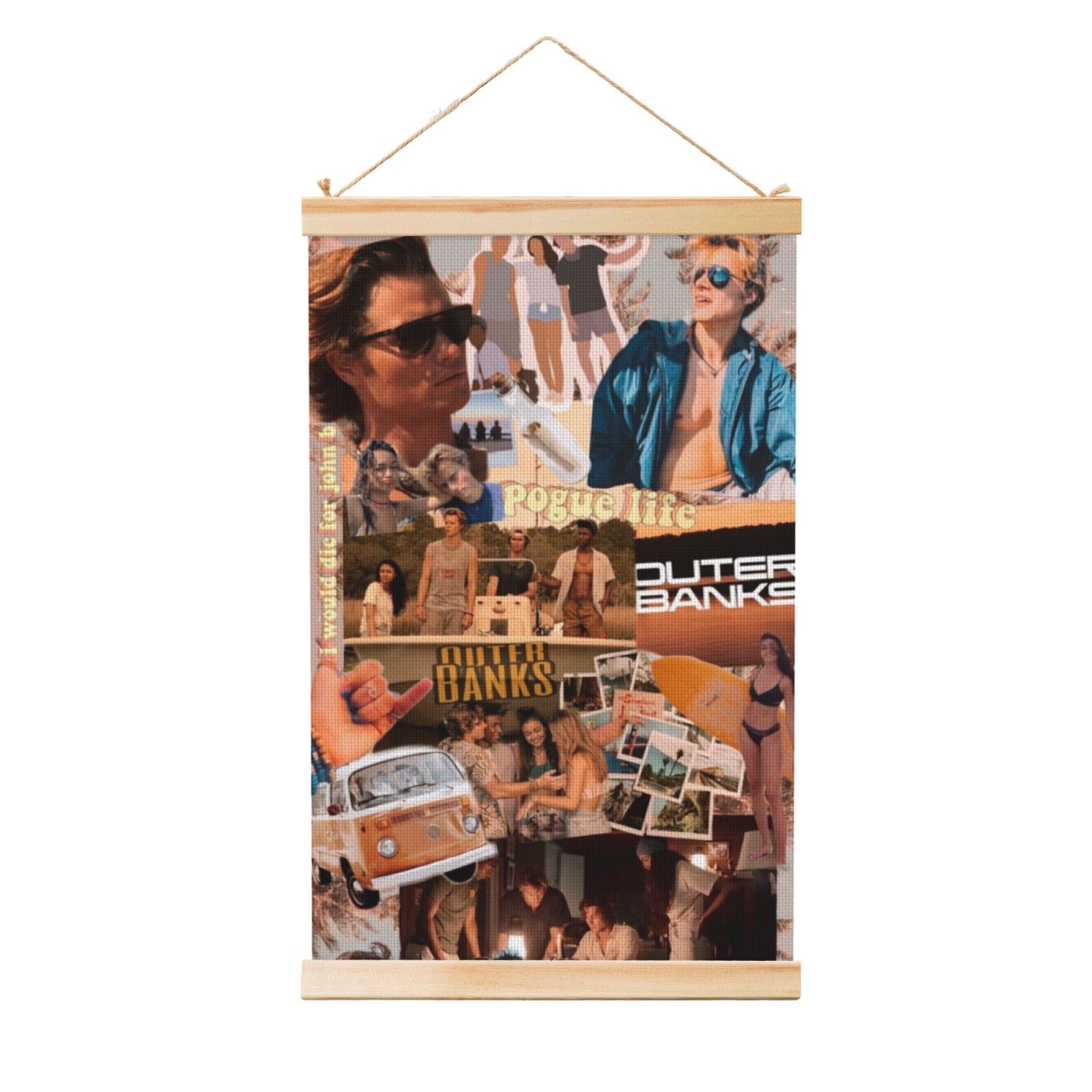 Shaft Hanging Banner Outer Banks Poster Wall Canvas Artwork With Wooden Frame Scroll Painting 20 ...