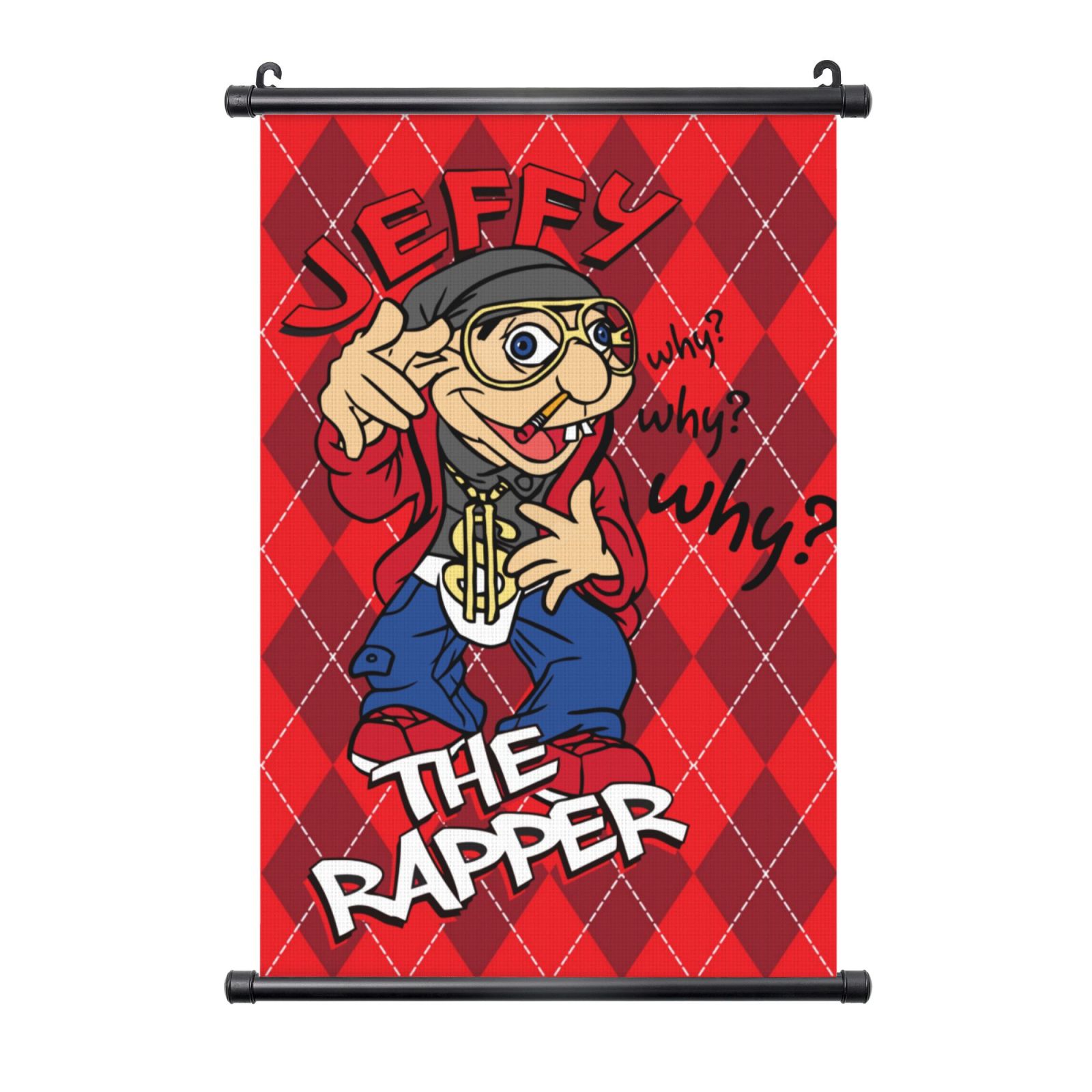 Shaft Hanging Banner SML Jeffy Poster Wall Canvas Artwork With Black ...