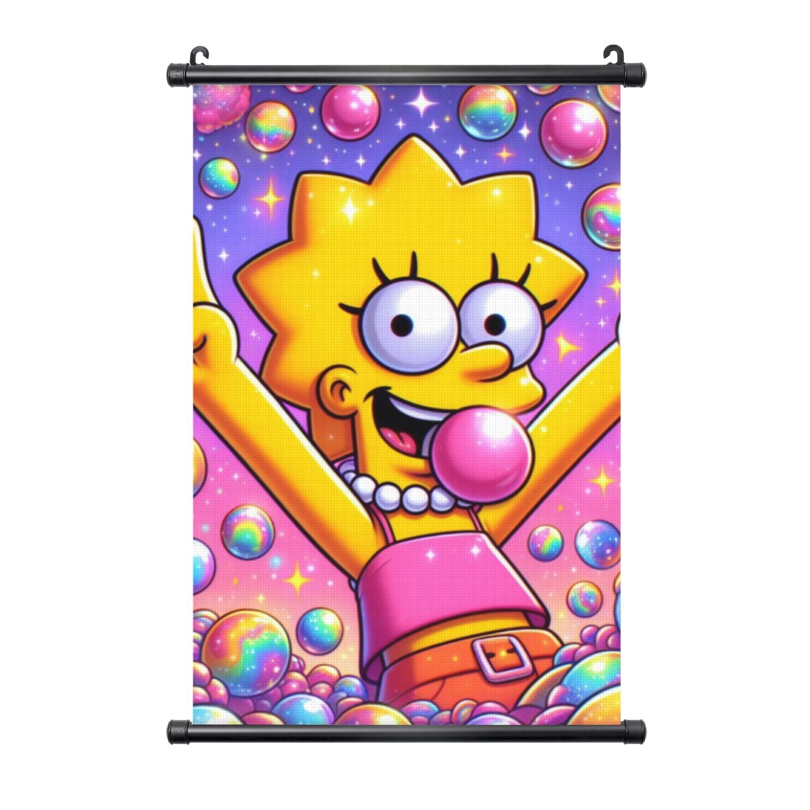 Shaft Hanging Banner Simpsons Poster Wall Canvas Artwork With Black ...
