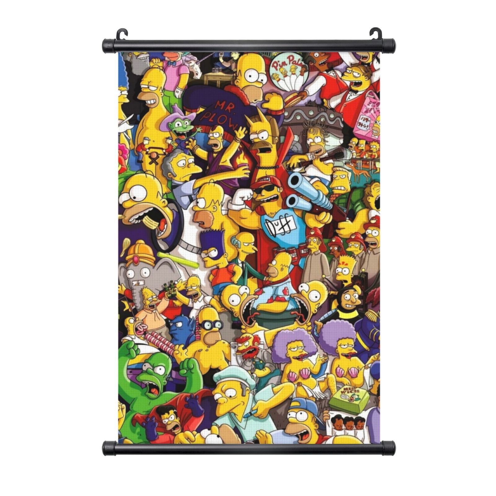 Shaft Hanging Banner Simpsons Poster Wall Canvas Artwork With Black ...