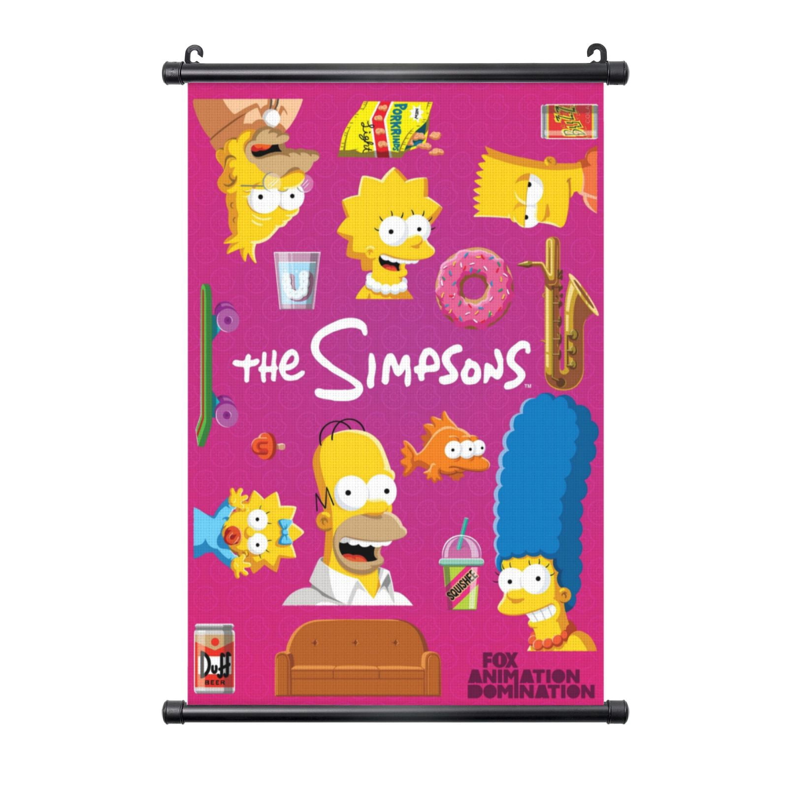 Shaft Hanging Banner Simpsons Poster Wall Canvas Artwork With Black ...