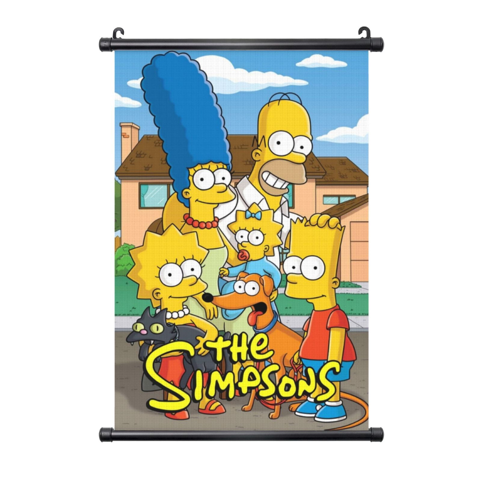 Shaft Hanging Banner Simpsons Poster Wall Canvas Artwork With Black ...