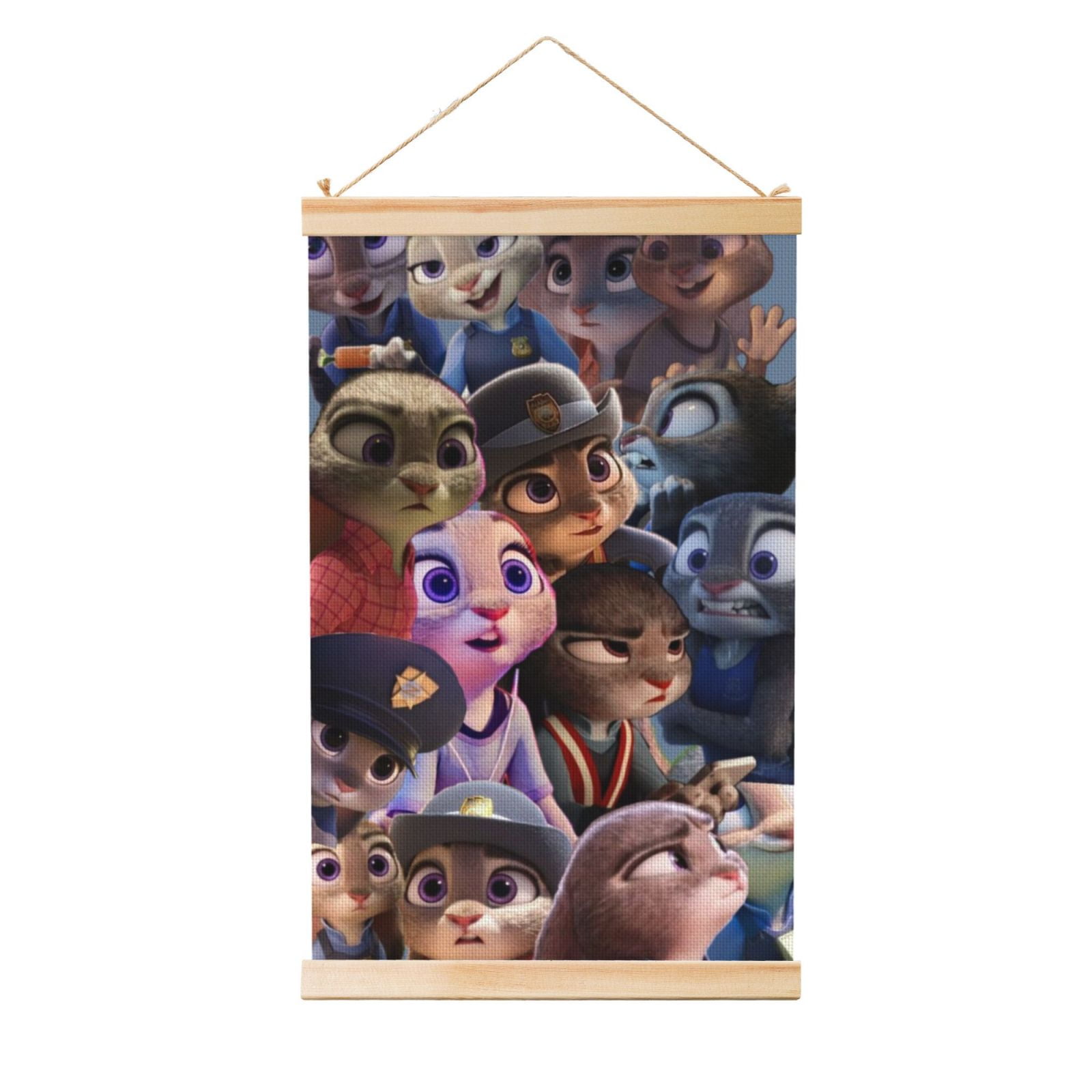 Shaft Hanging Banner Zootopia Poster Wall Canvas Artwork With Wooden ...